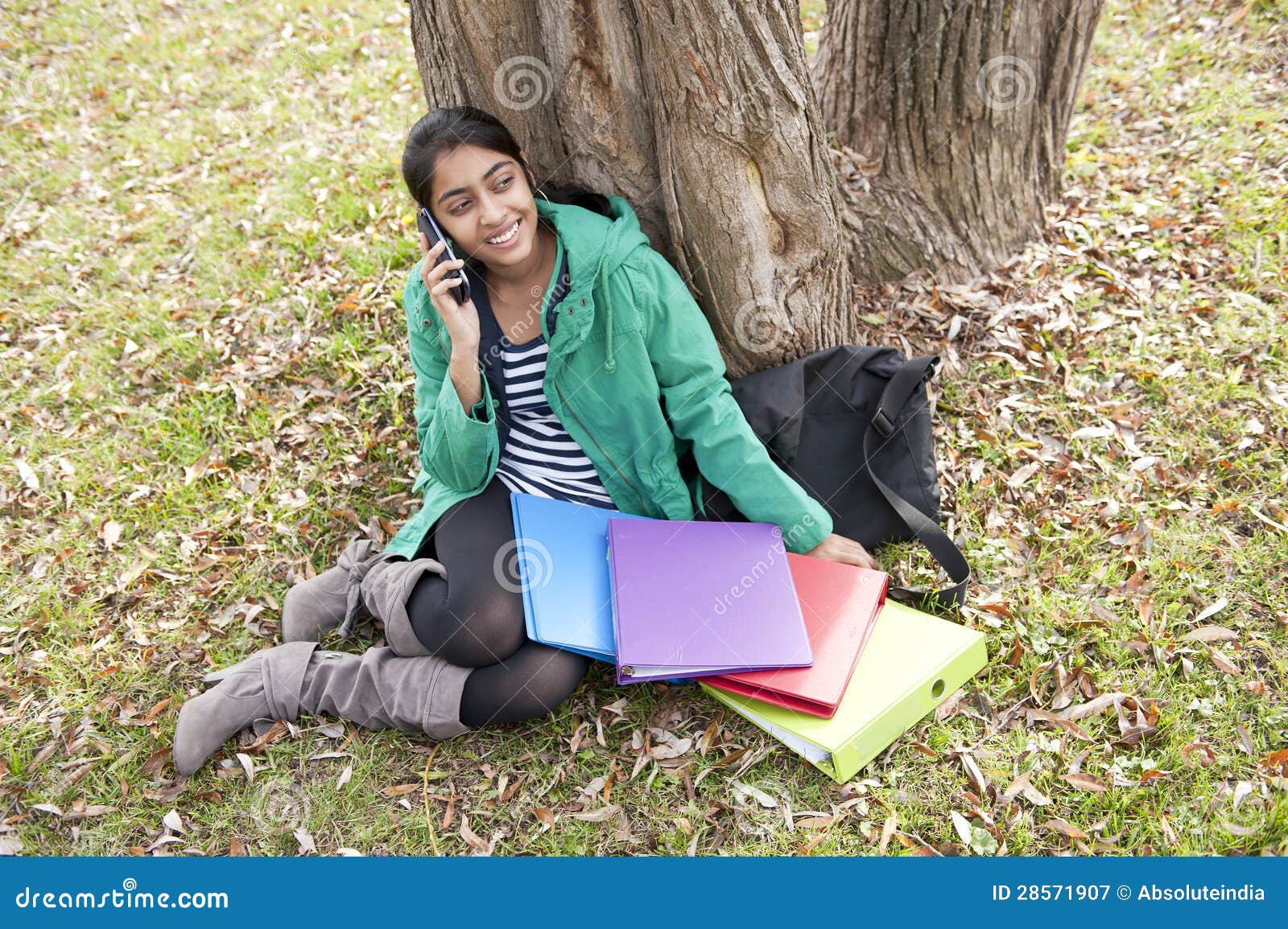 Girl student in outdoor stock image. Image of high, school - 28571907