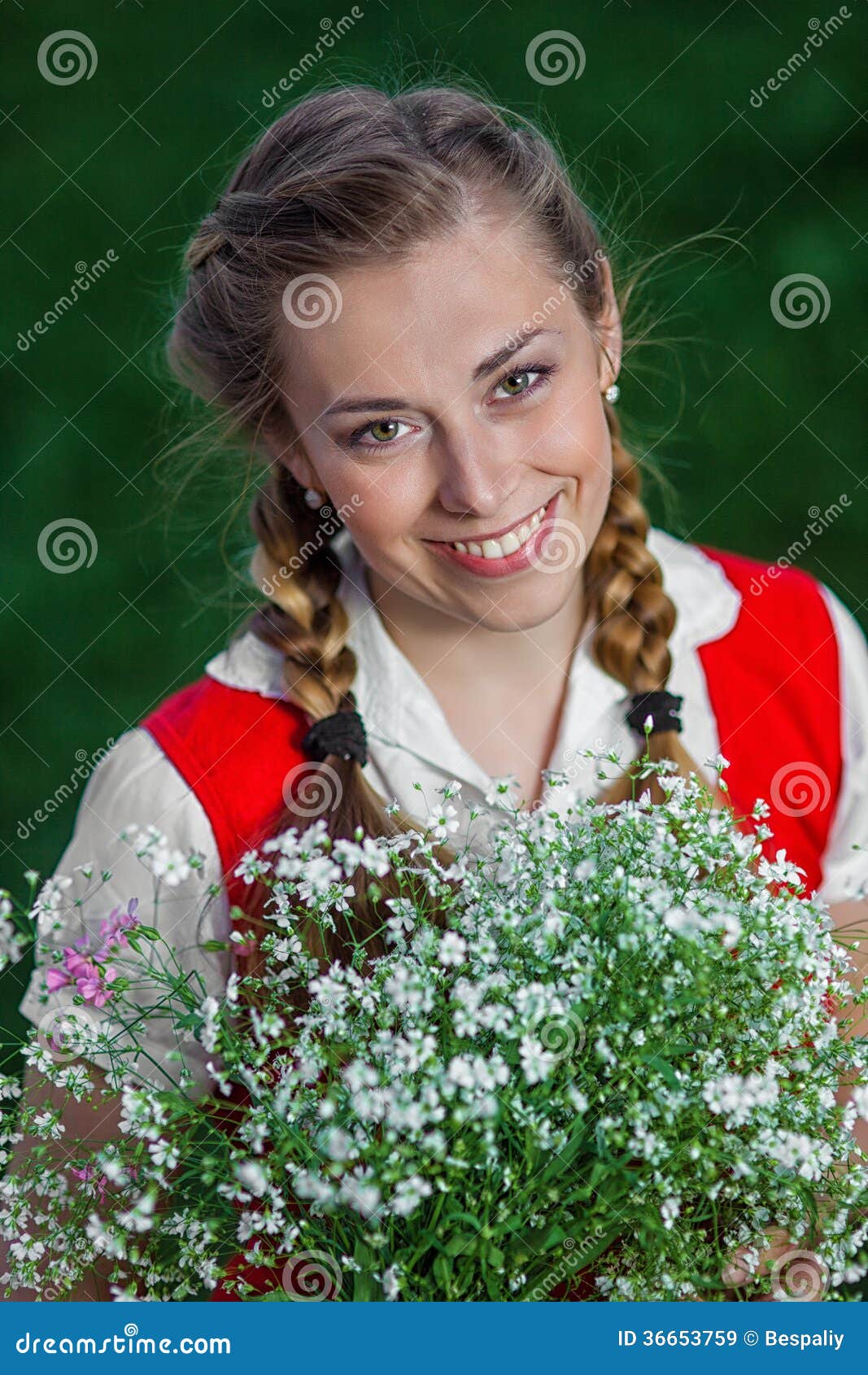 Girl Student in Park with Flowers Stock Image - Image of college ...