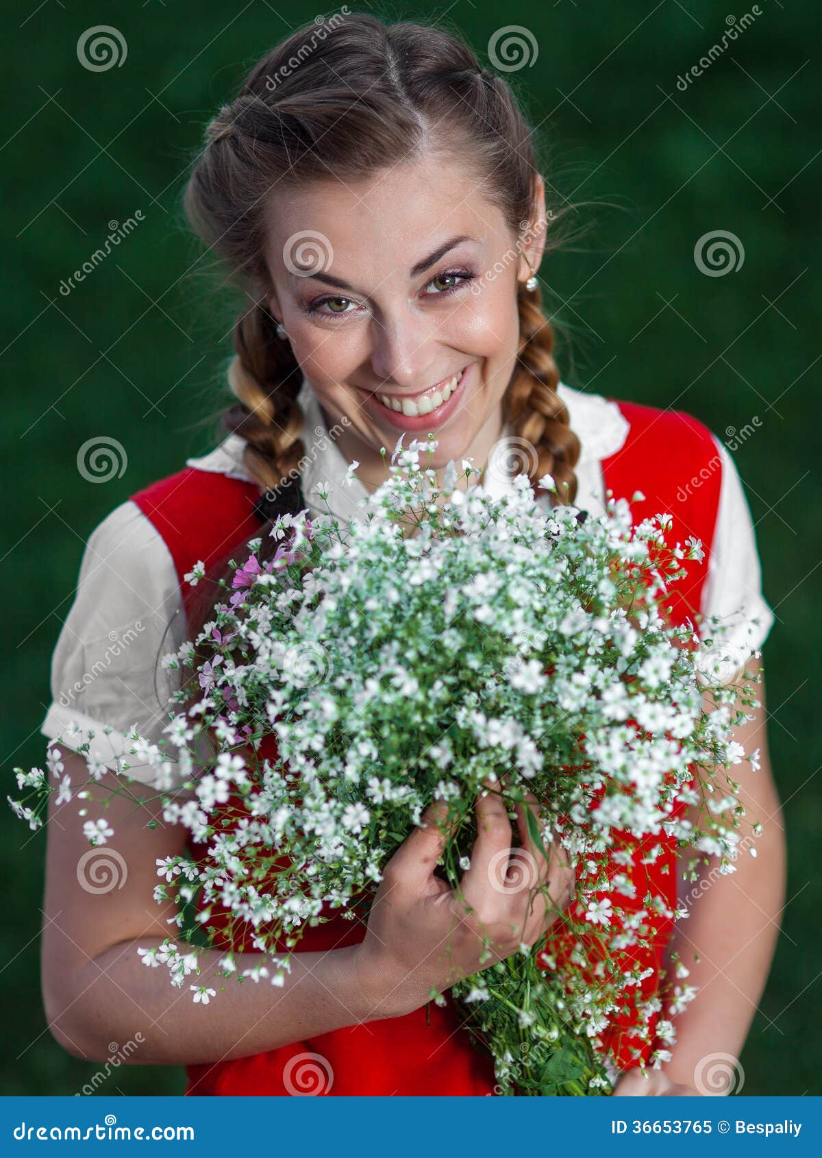 Girl Student in Park with Flowers Stock Image - Image of education ...