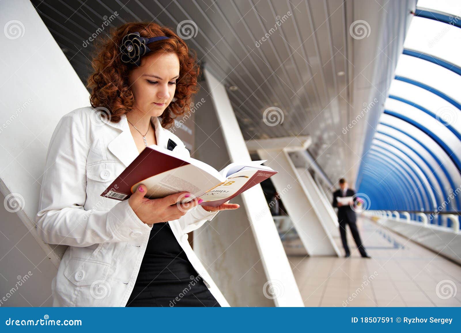 Girl Student Reading a Textbook Stock Image - Image of book, career ...
