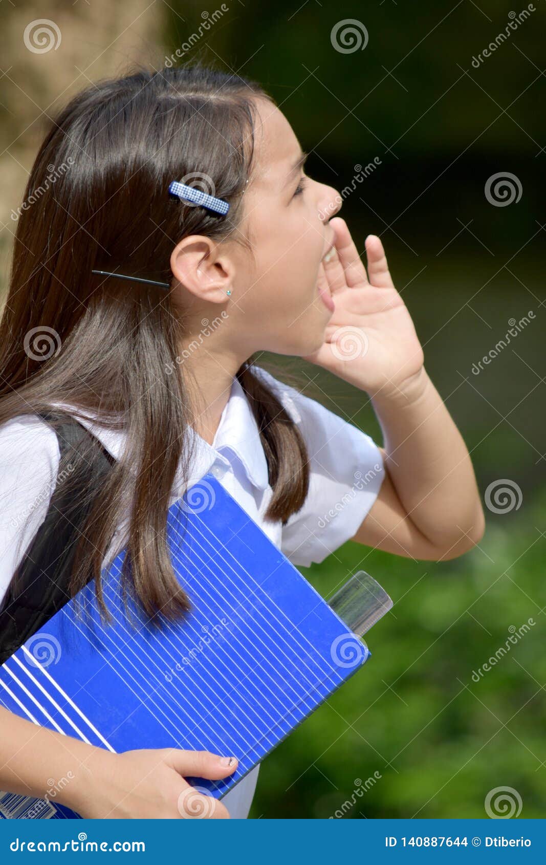 A Girl Student Shouting stock photo. Image of scholars - 140887644
