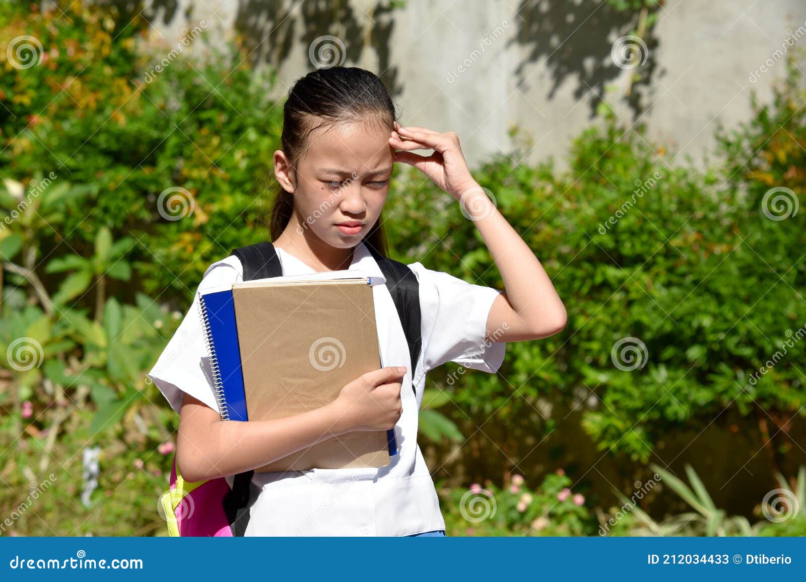 A Girl Student and Stress stock image. Image of stress - 212034433