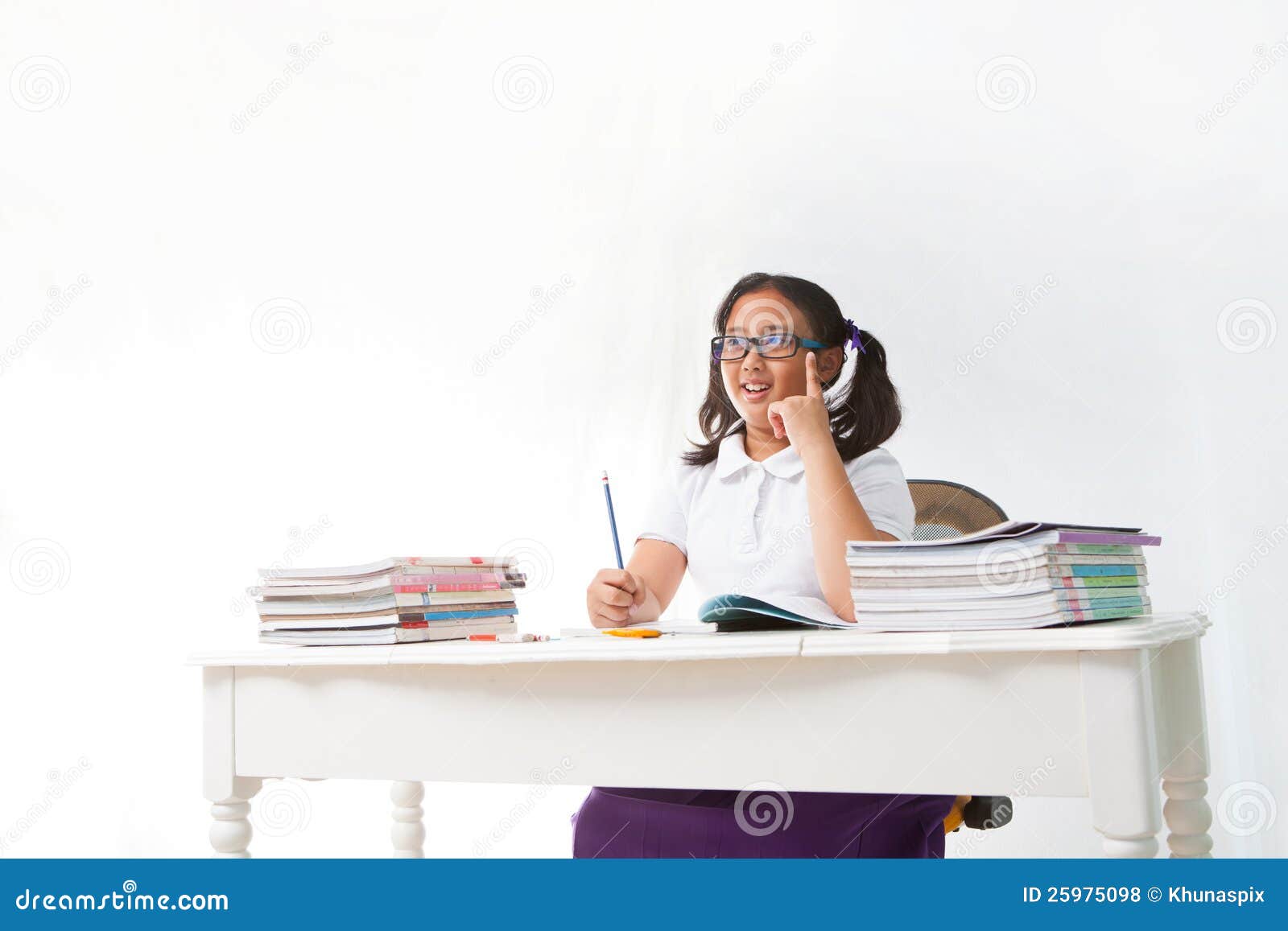 Girl Student Studying in Class Room Stock Photo - Image of listening ...