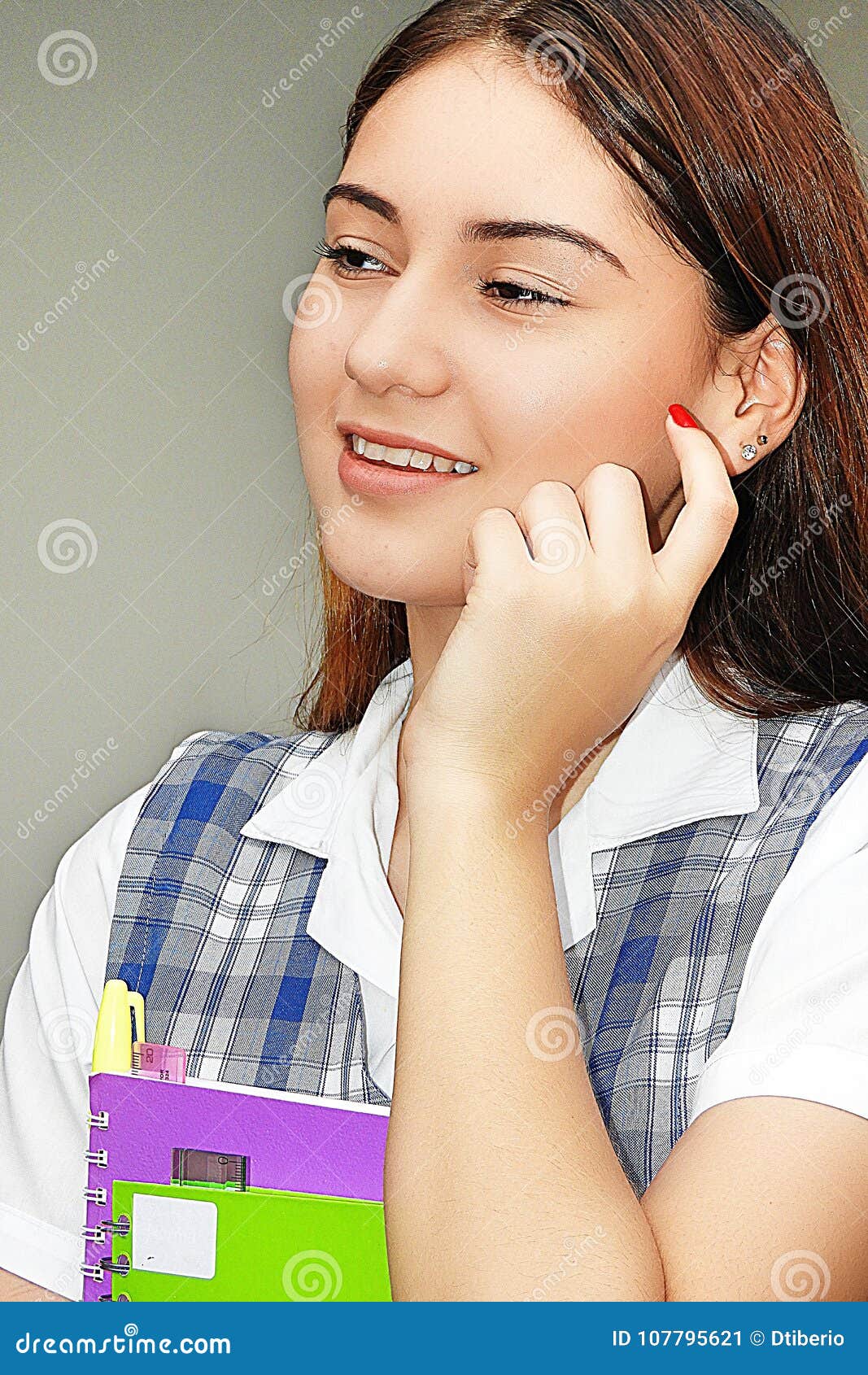 Girl Student Thinking stock image. Image of thoughts - 107795621