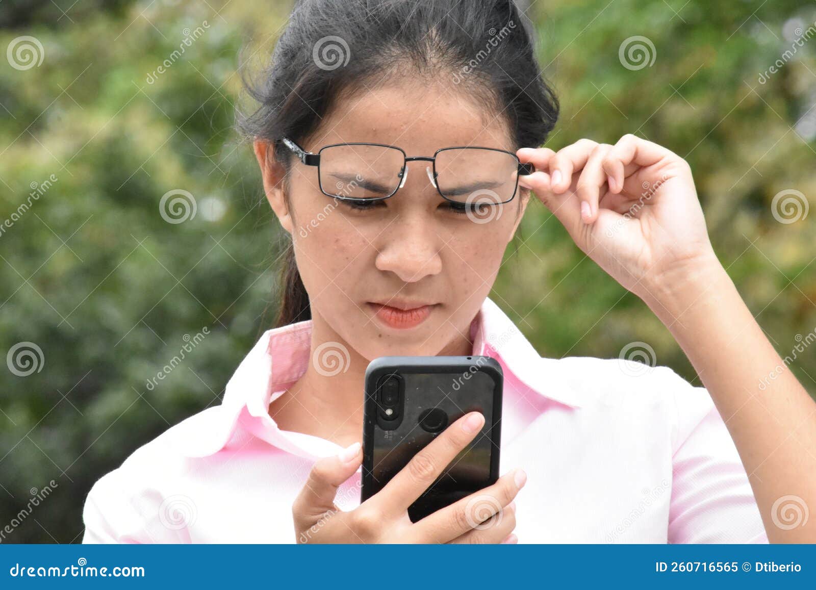 A Girl Student Using Cell Phone Stock Image - Image of scholars ...