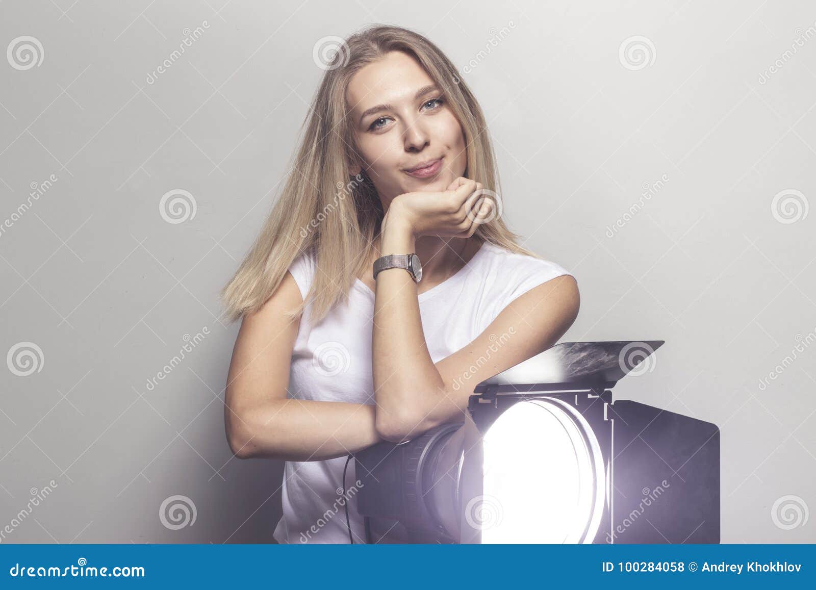 Girl in the Studio with the Soffit Stock Photo - Image of hair, scene ...