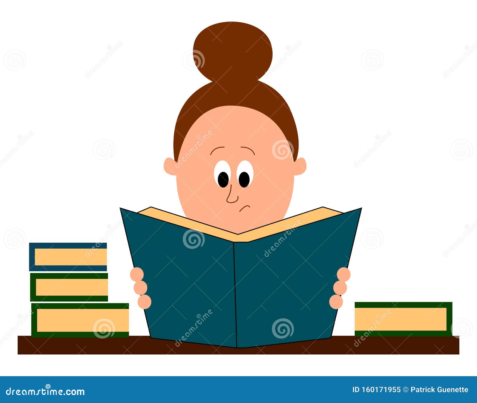 Girl Study For Exam, Illustration, Vector Stock Vector - Illustration ...