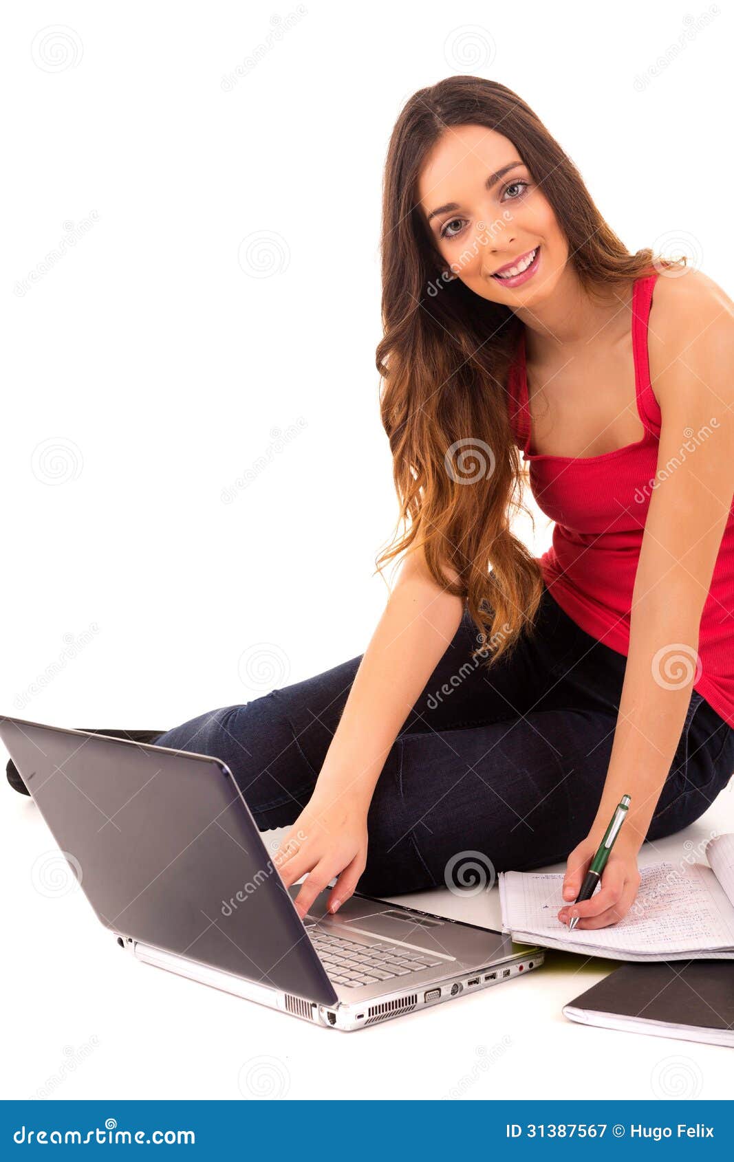 Girl studying stock image. Image of happiness, girl, friendly - 31387567