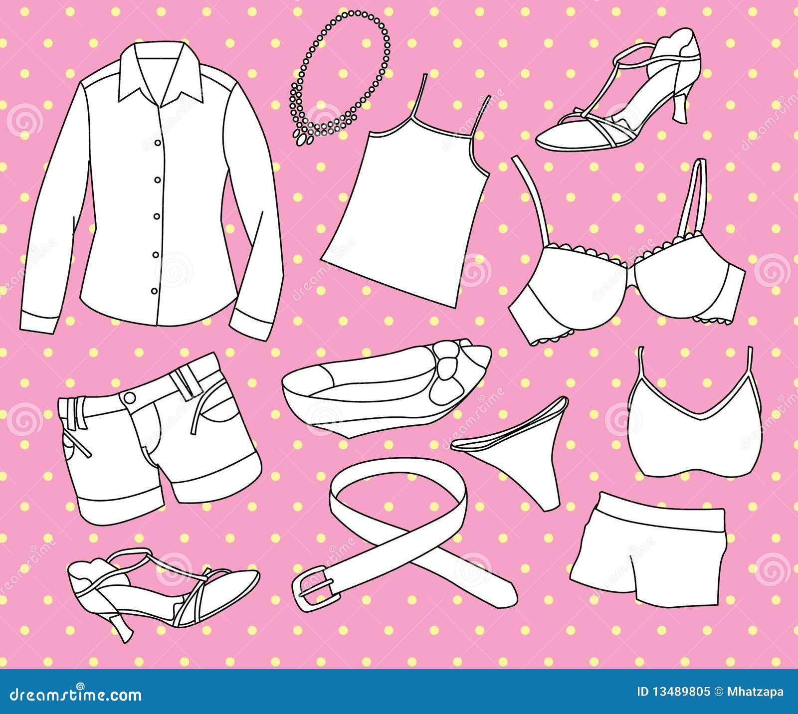 Girl stuff stock vector. Illustration of stuff, doodle - 13489805