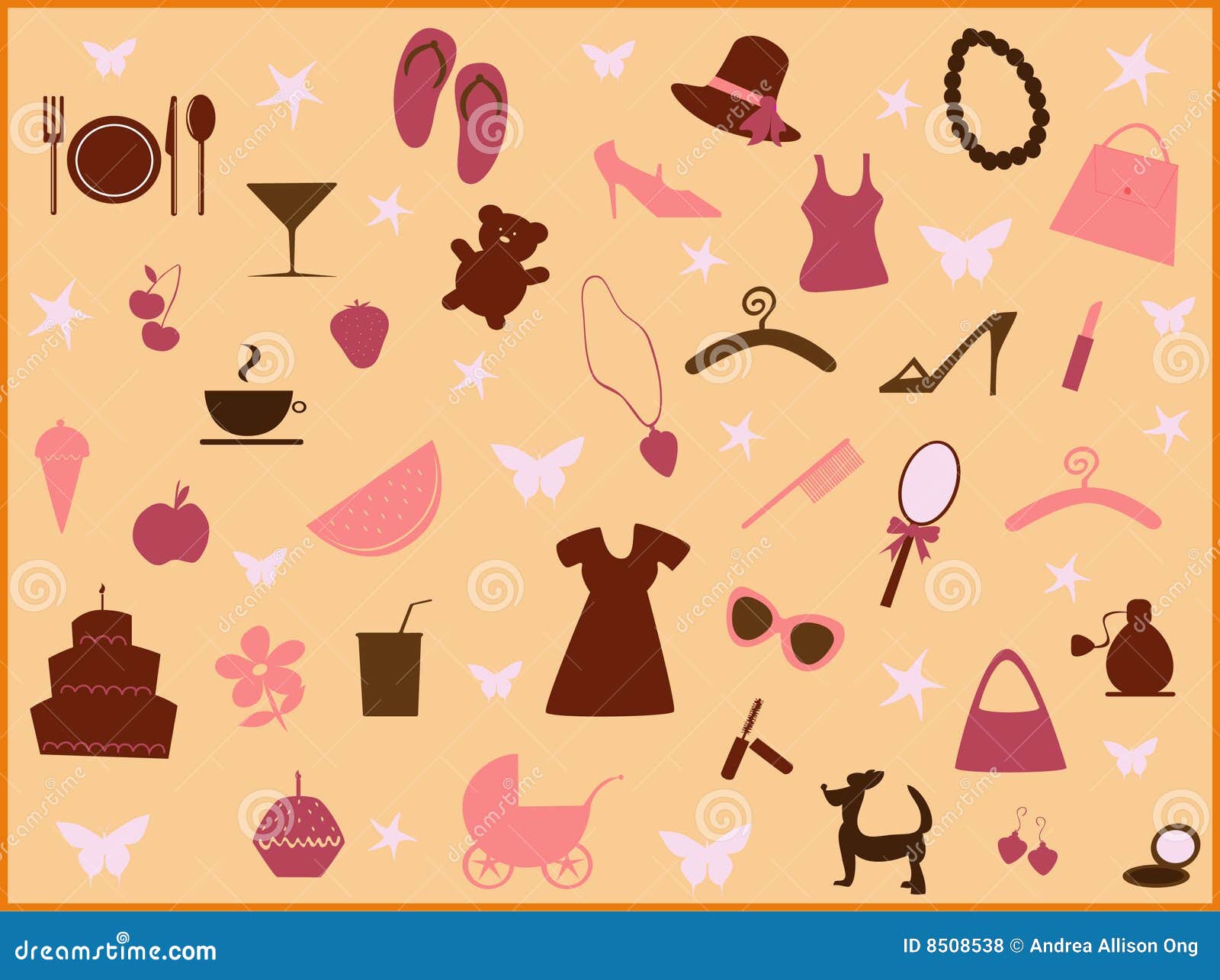 Girl stuff2 stock vector. Illustration of black, entertainment - 8508538