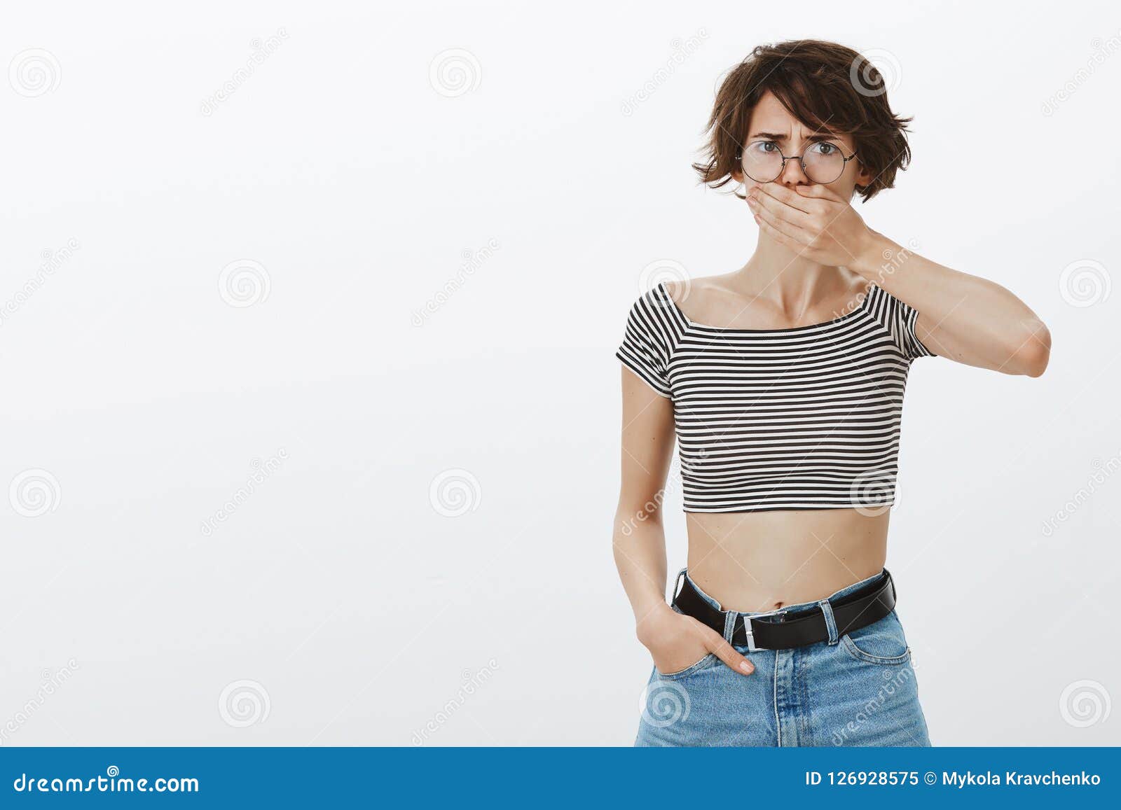 Girl Stunned And Standing Speechless From Shock Portrait Of