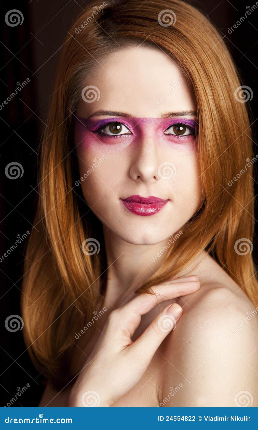Girl with style make-up. stock photo. Image of makeup - 24554822
