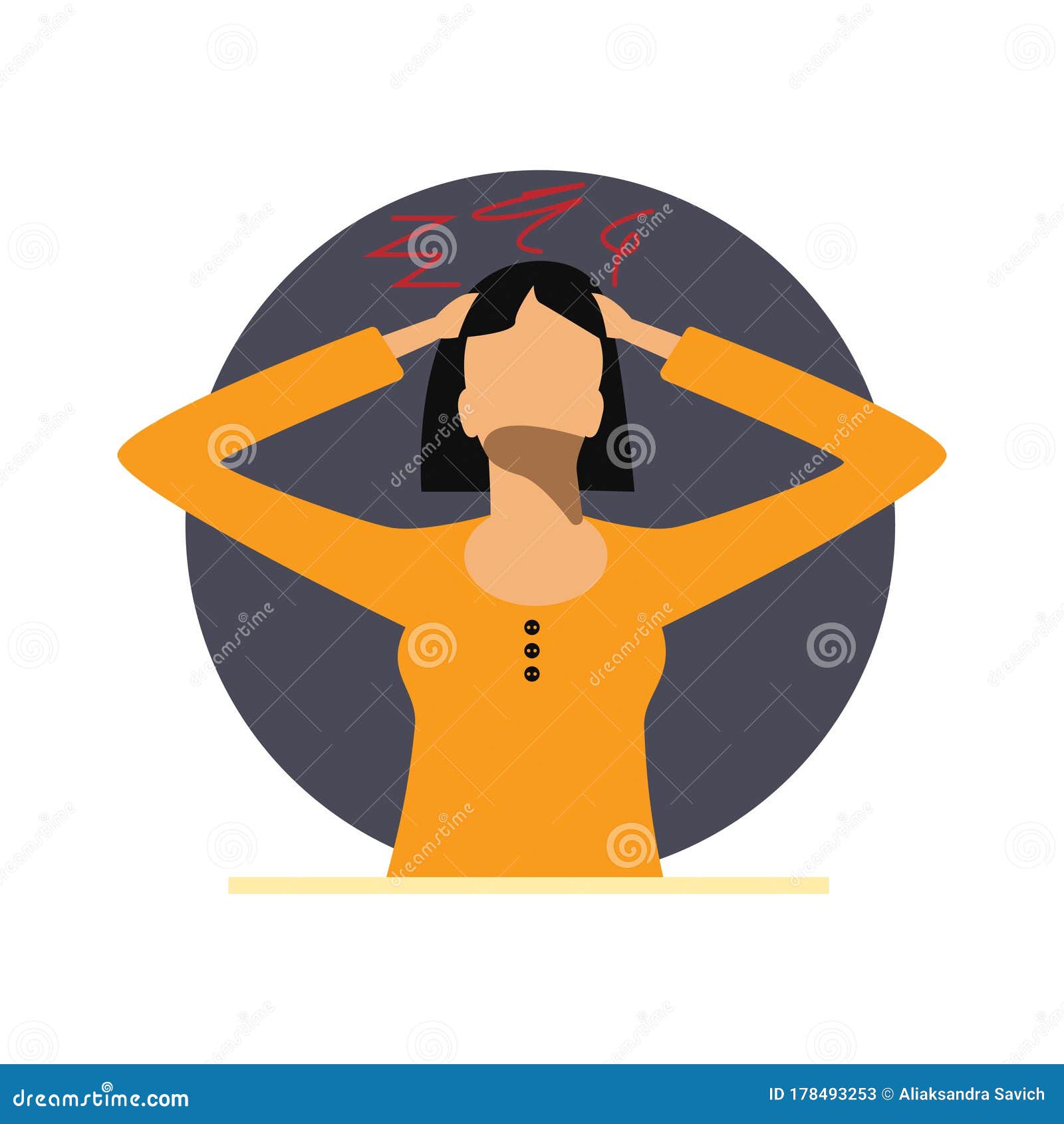 Man Suffers From Headache, Migraine. Person Squeezes His Head In Hands ...