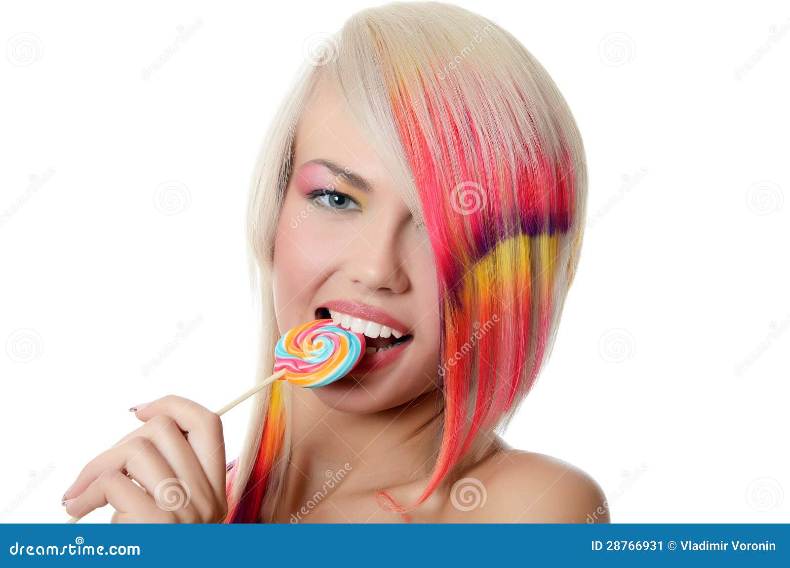 The Girl with Sugar Candy Isolated Stock Image - Image of human, girl ...