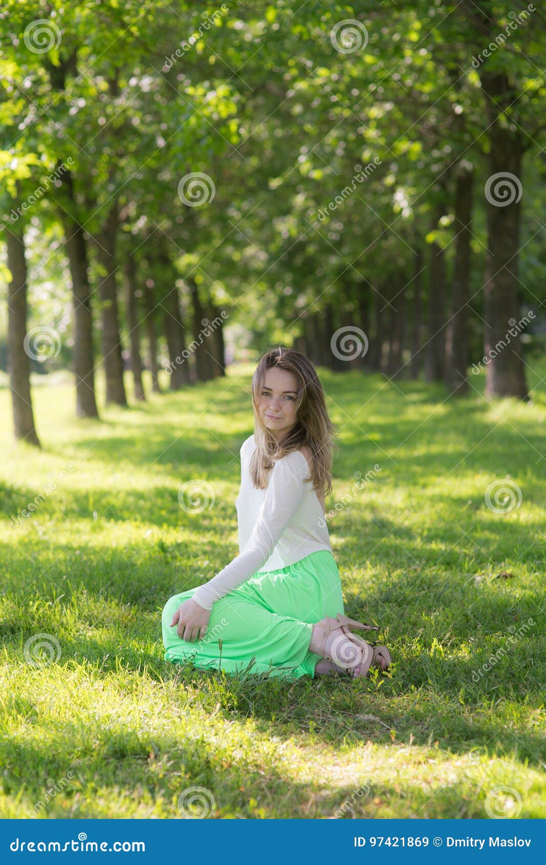Girl in a summer park stock image. Image of face, model - 97421869