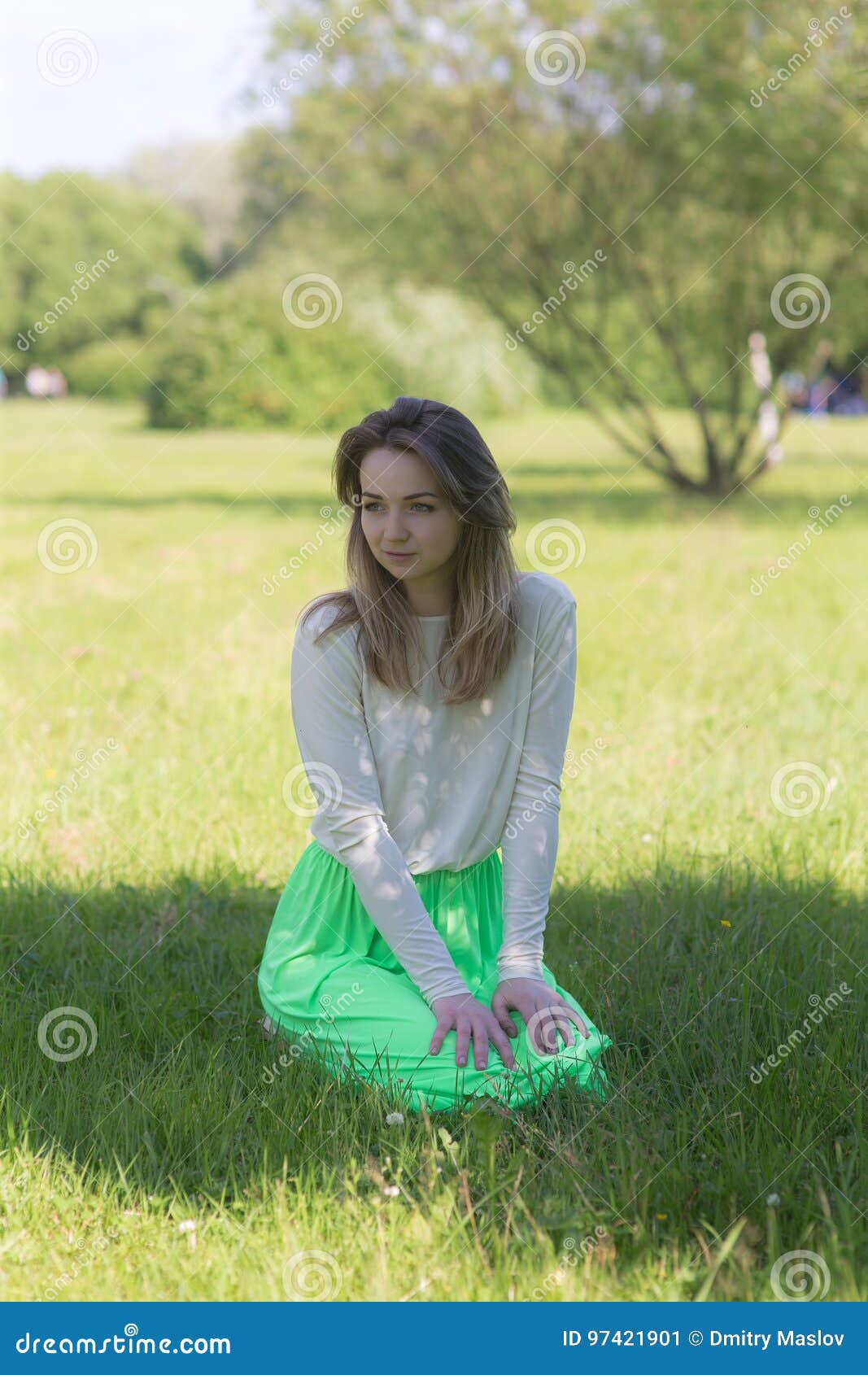 Girl in summer park stock image. Image of person, slim - 97421901