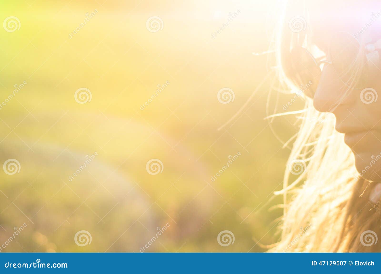 Girl in the summer sun stock image. Image of outdoor - 47129507