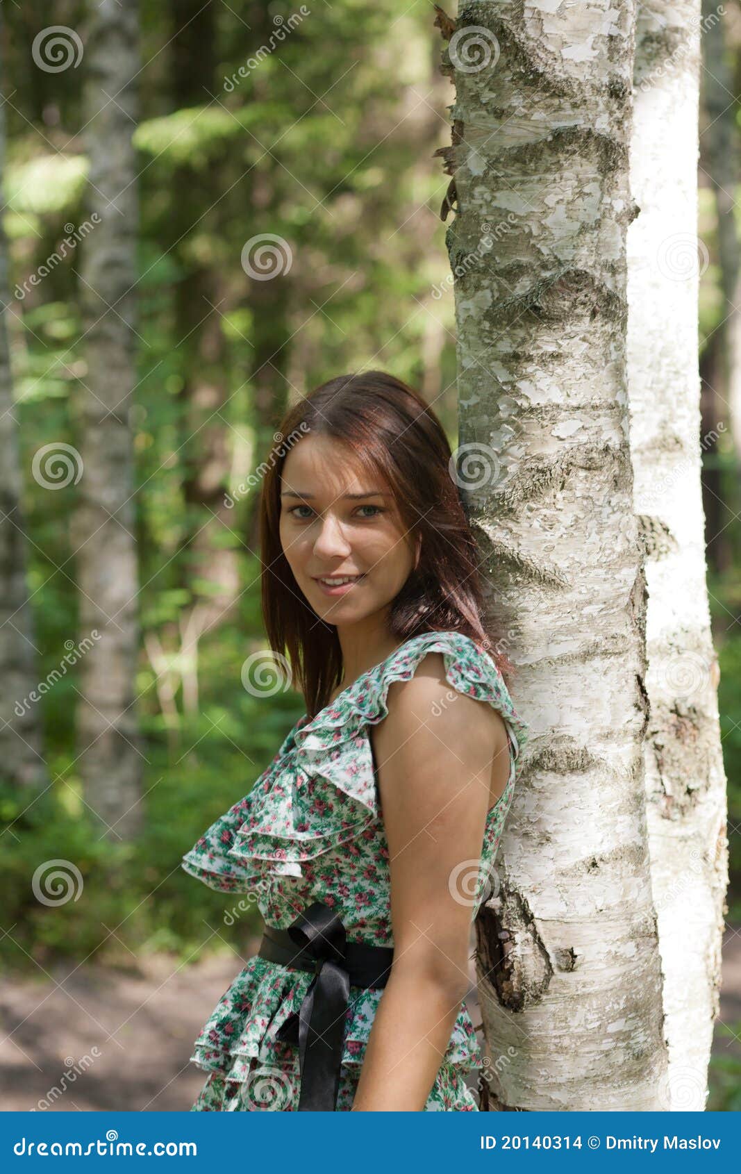 Girl in summer wood stock photo. Image of foliage, nature - 20140314