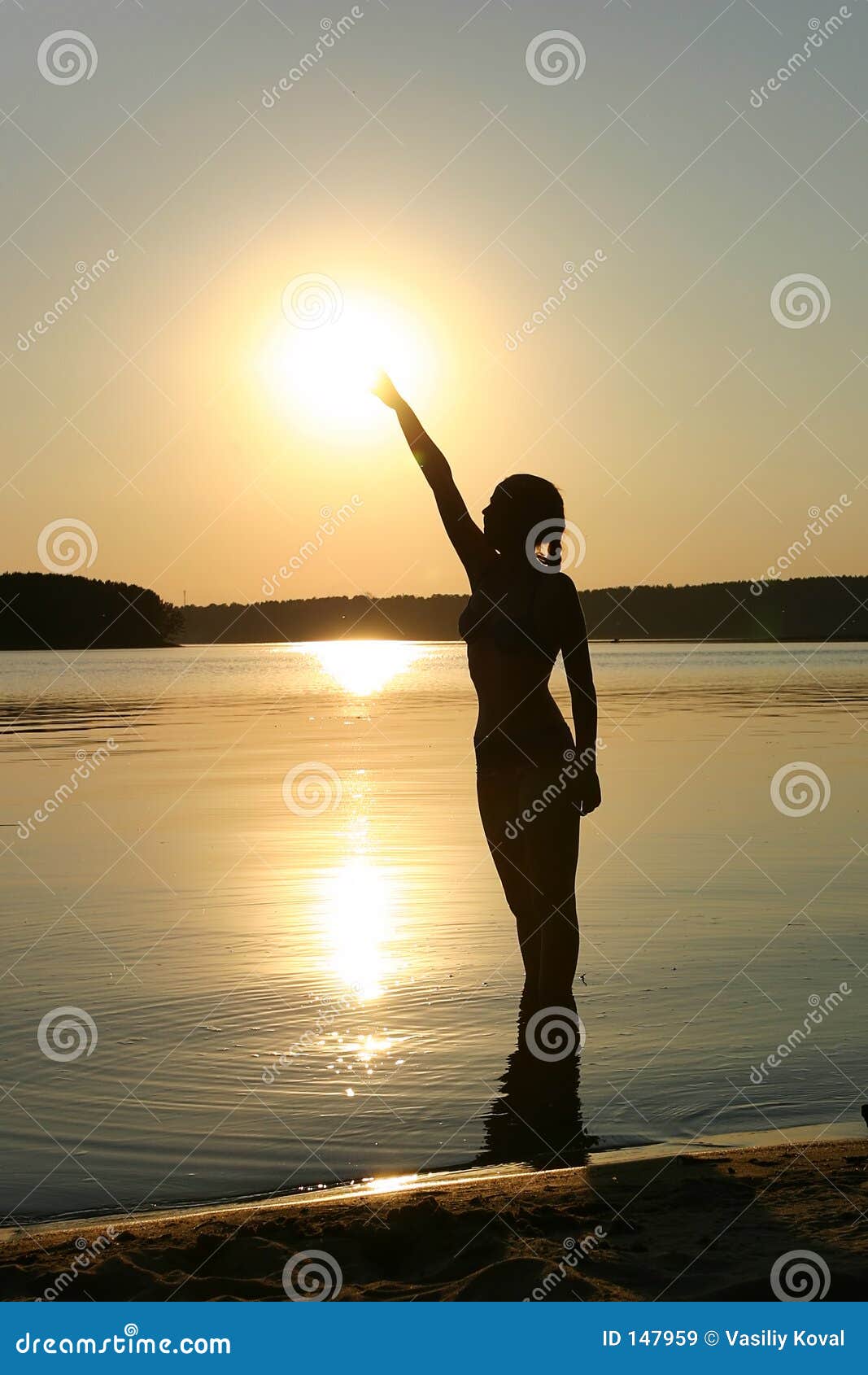 Girl and sun stock image. Image of backlight, beach, people - 147959