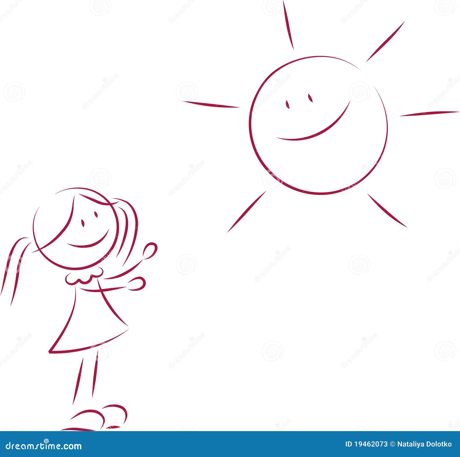 A girl and a sun stock vector. Illustration of artistic - 19462073