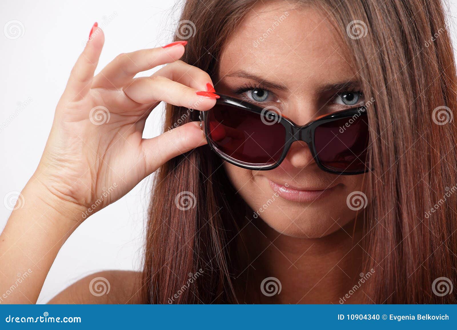 Girl with a sunglasses stock photo. Image of background - 10904340