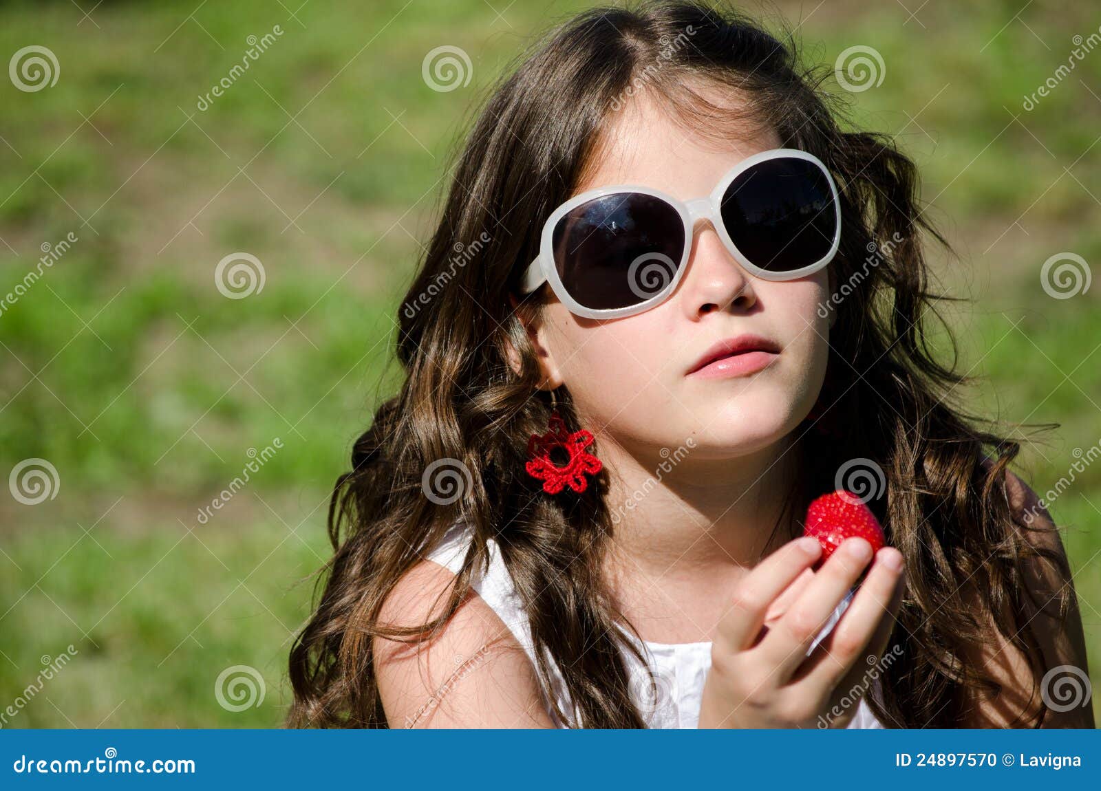 Girl with sunglasses stock photo. Image of garden, human - 24897570