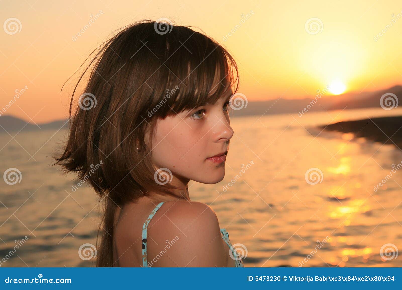 Girl at sunset light stock photo. Image of beautiful, evening - 5473230