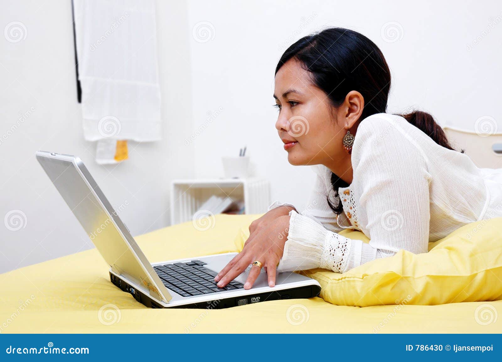 Girl surfing internet stock photo. Image of surf, house - 786430