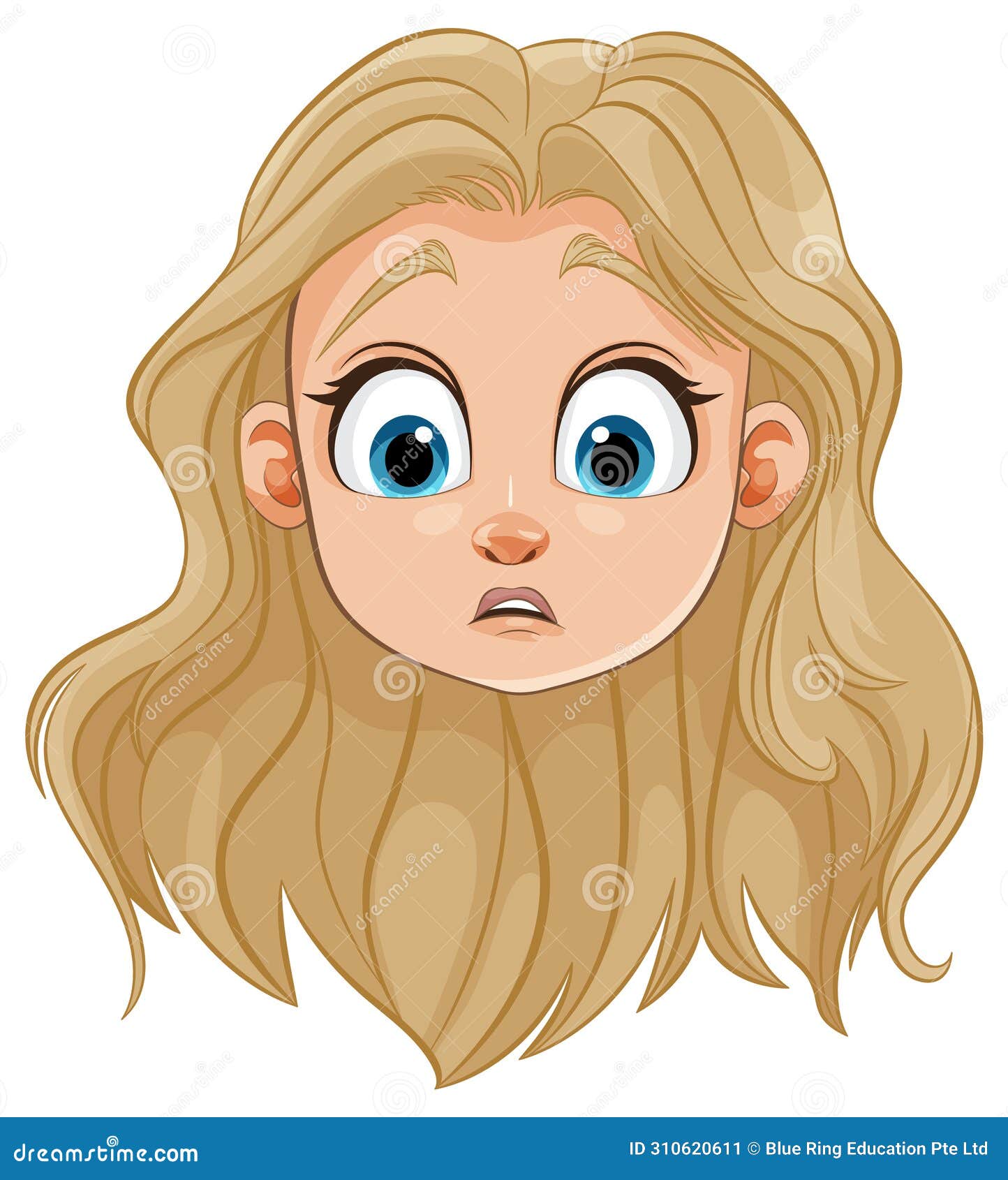 A Girl with a Surprised Expression Face Stock Vector - Illustration of ...