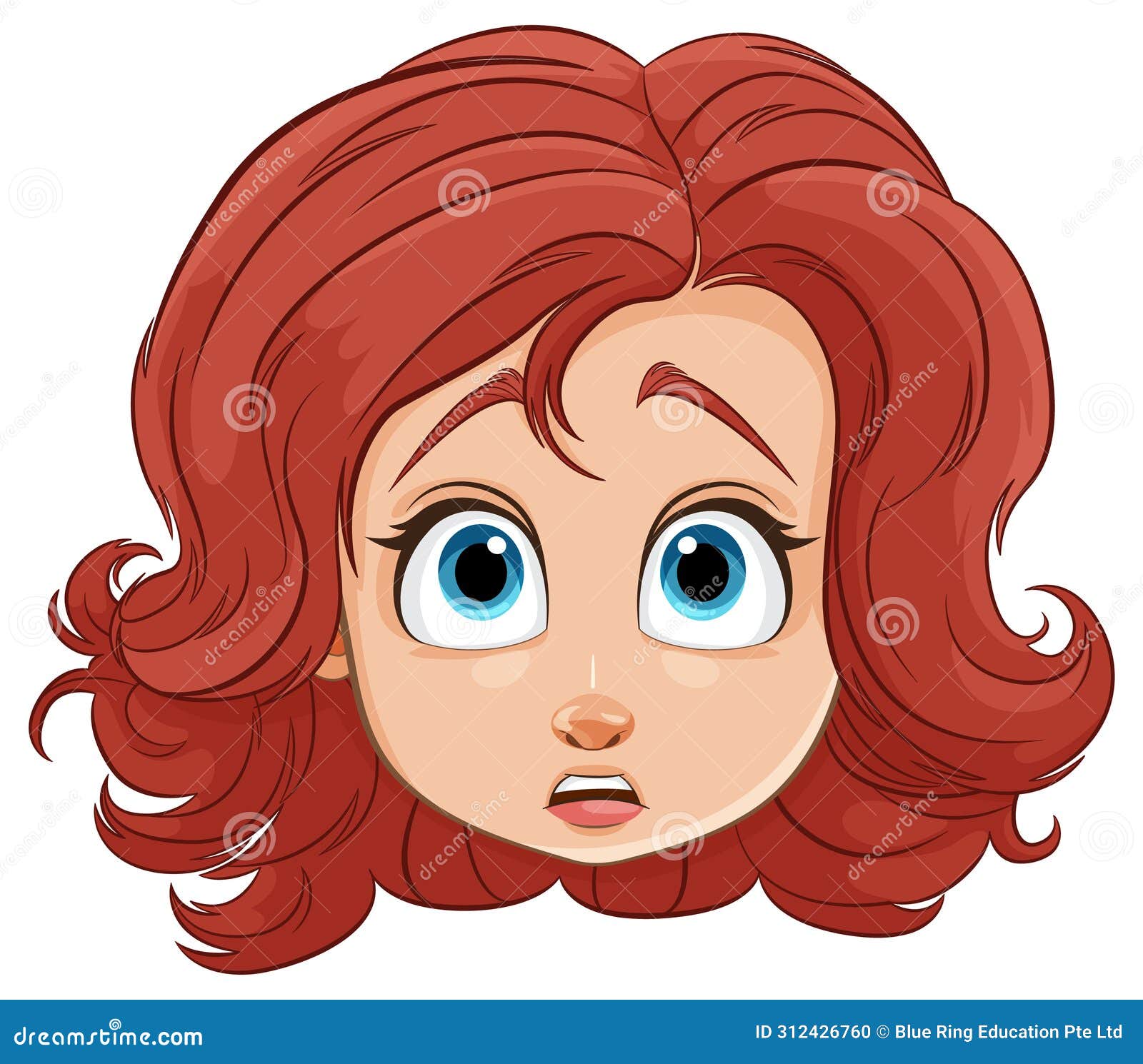 A Girl with a Surprised Expression Stock Vector - Illustration of blue ...