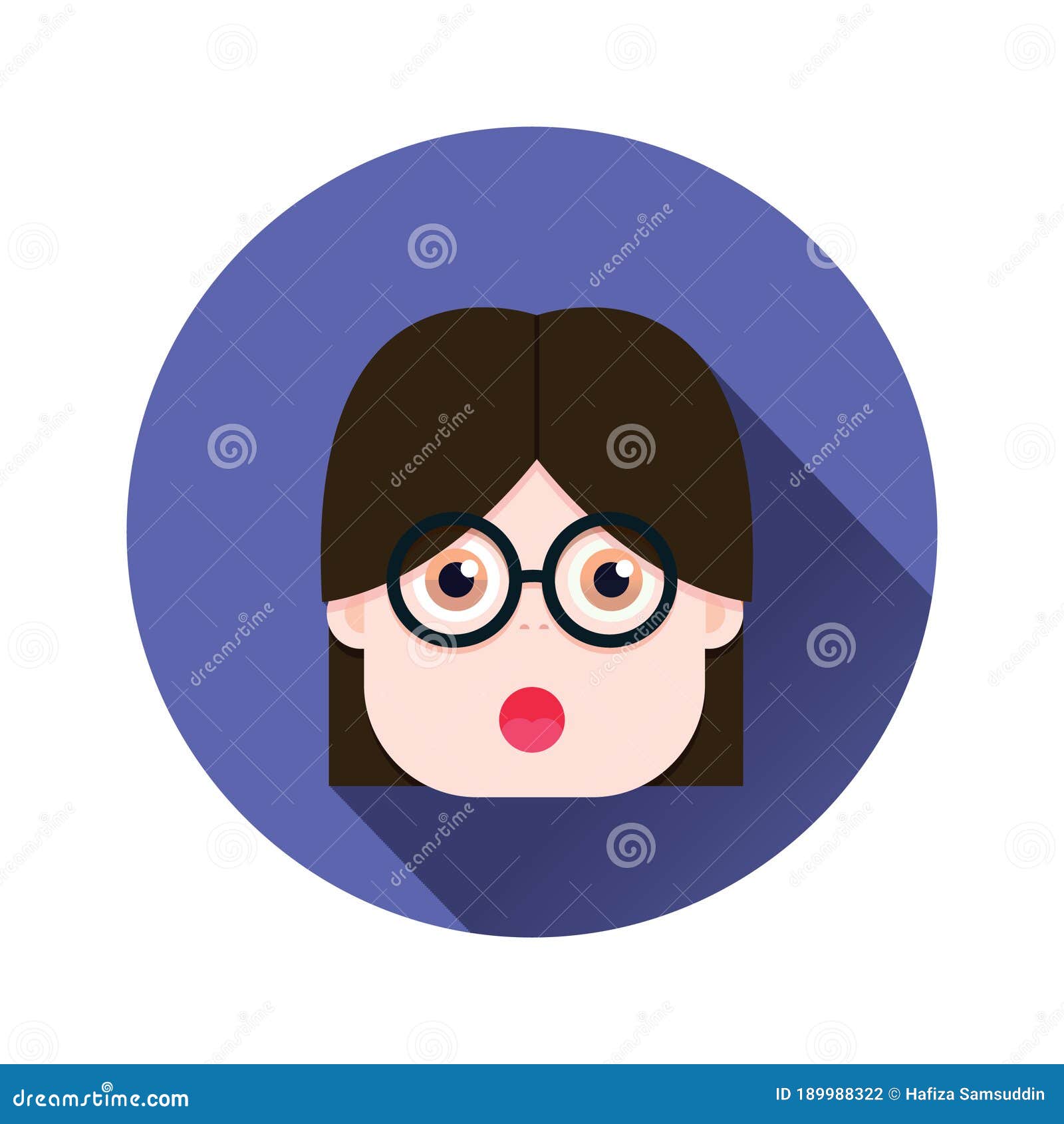 Girl with Surprised Face. Vector Illustration Decorative Design Stock ...