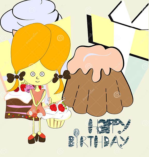 Girl with sweets stock vector. Illustration of isolated - 13514462