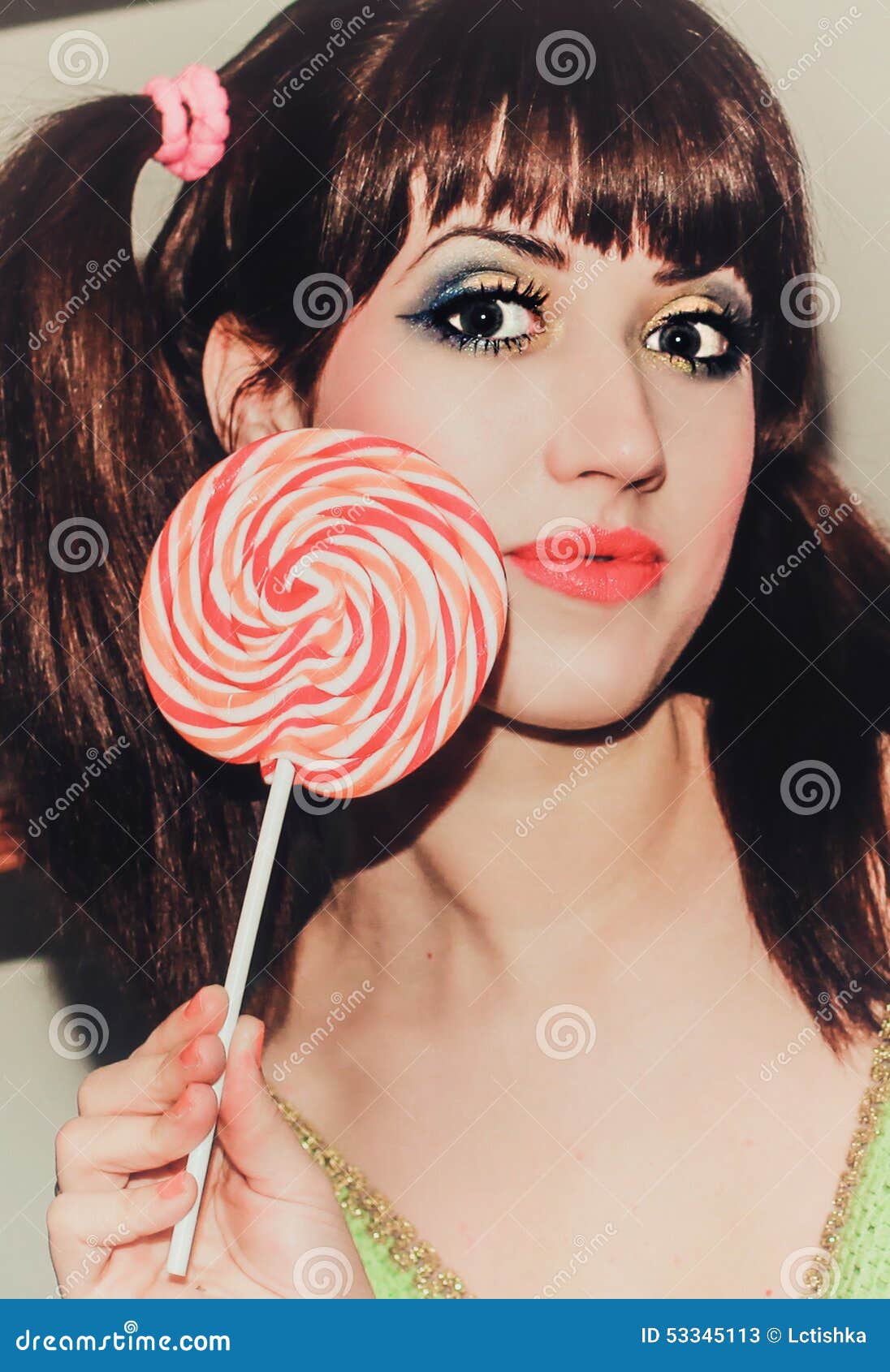 Girl with sweets stock image. Image of fashion, cosmetics - 53345113