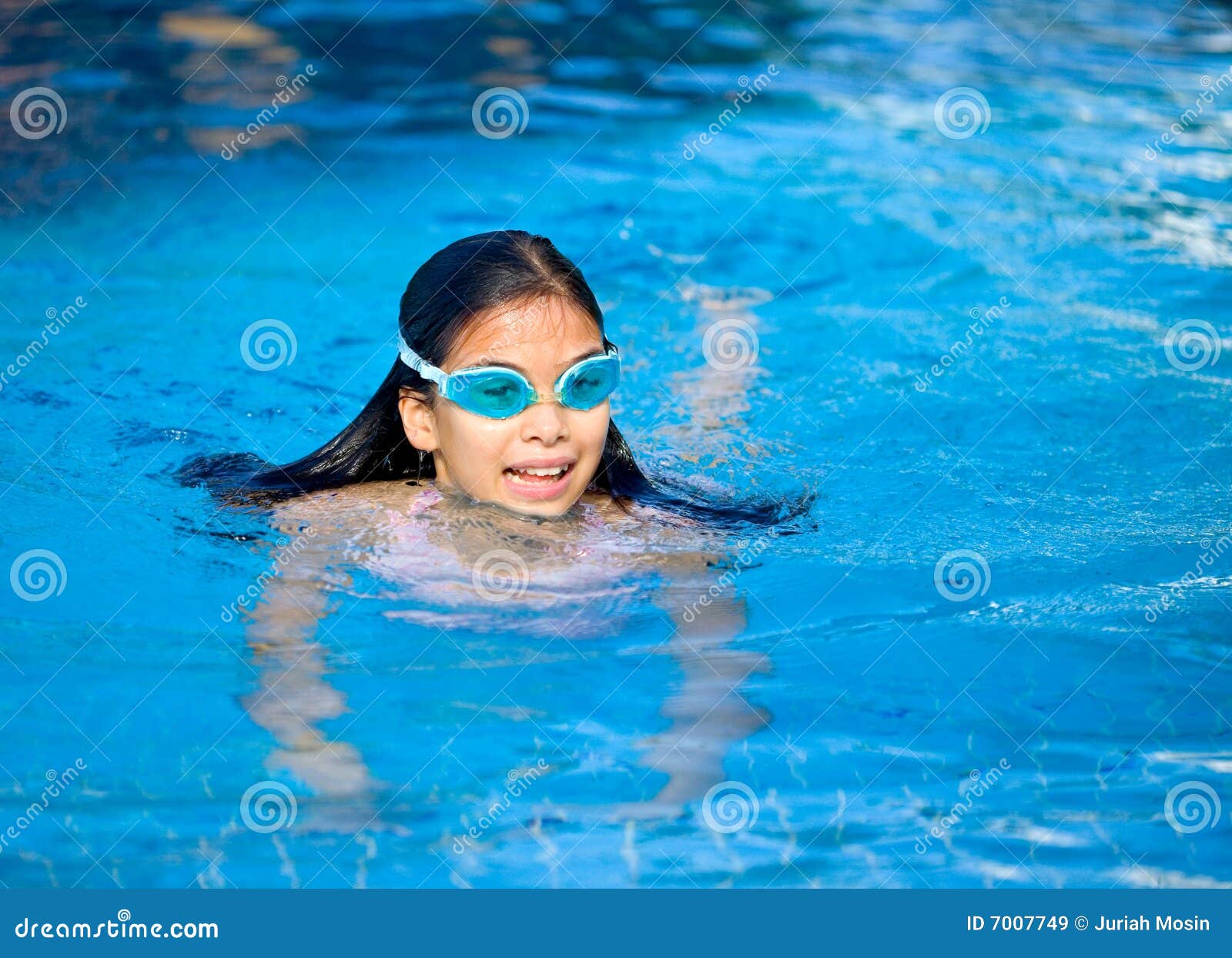 Girl swimming in the pool stock image. Image of practise - 7007749