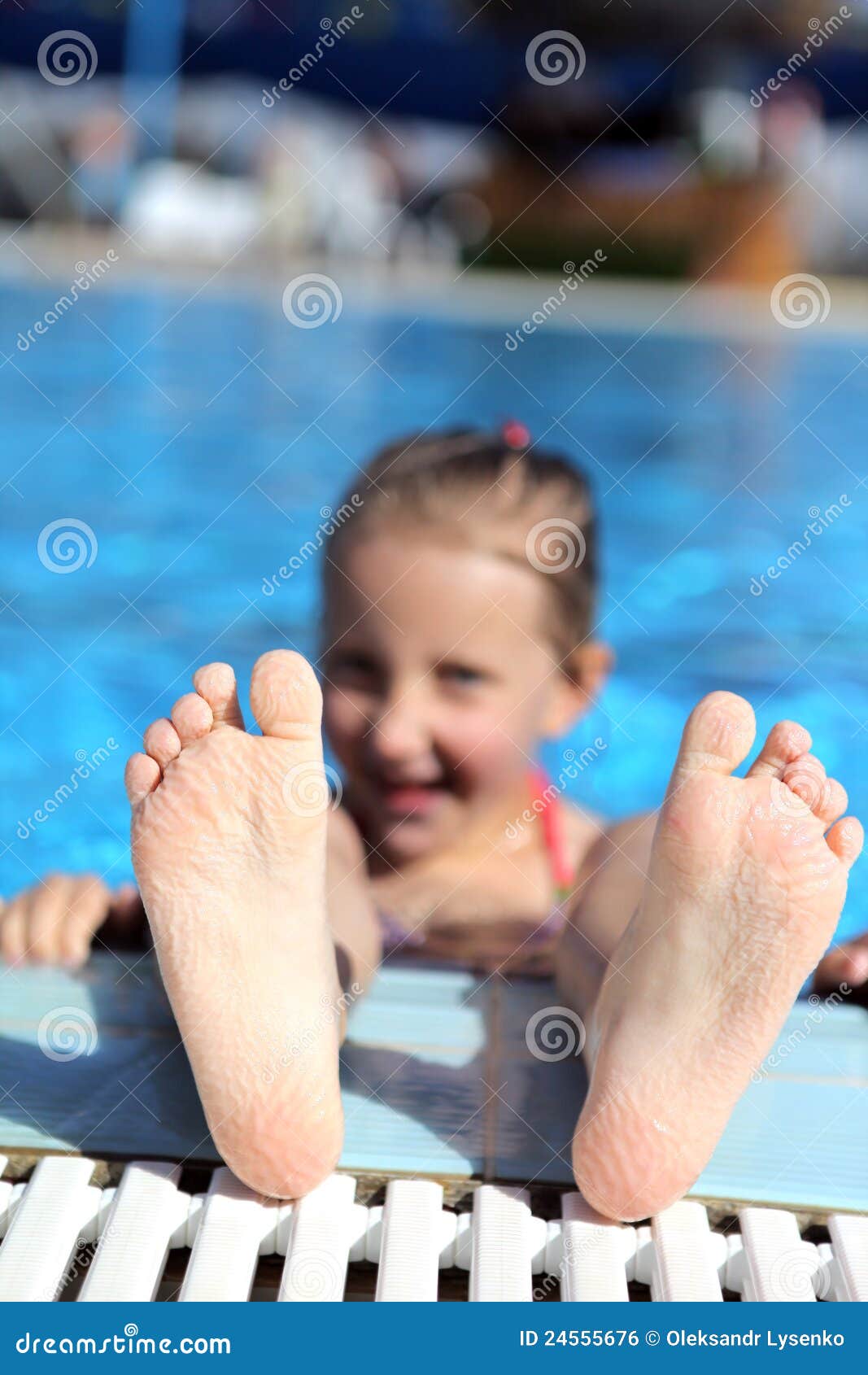 Girl Swimming in the Pool for a Long Time Stock Photo - Image of water ...
