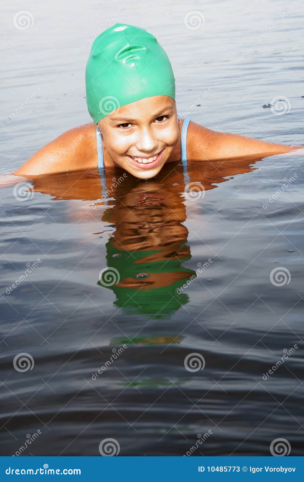 Girl swimming in sea stock image. Image of beautiful - 10485773