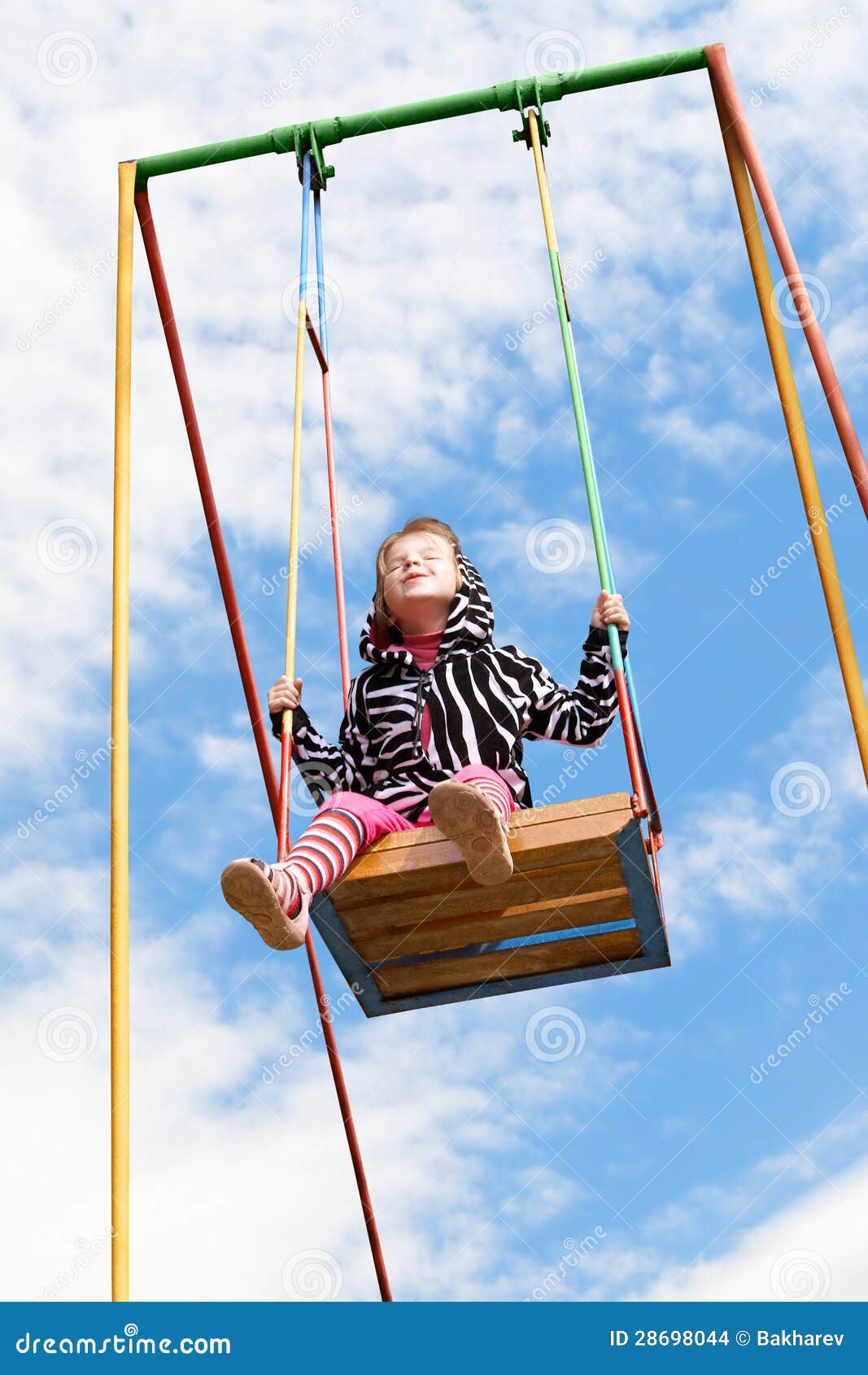Girl on a swing stock photo. Image of childhood, adorable - 28698044