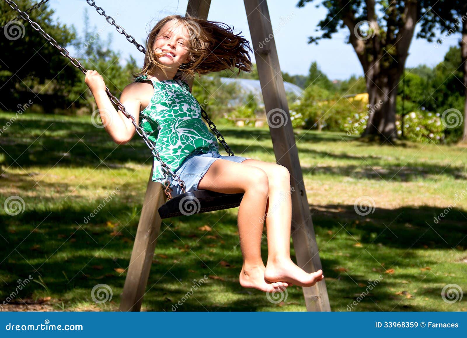 Girl On Swing Stock Image Image Of Outside Leisure 33968359