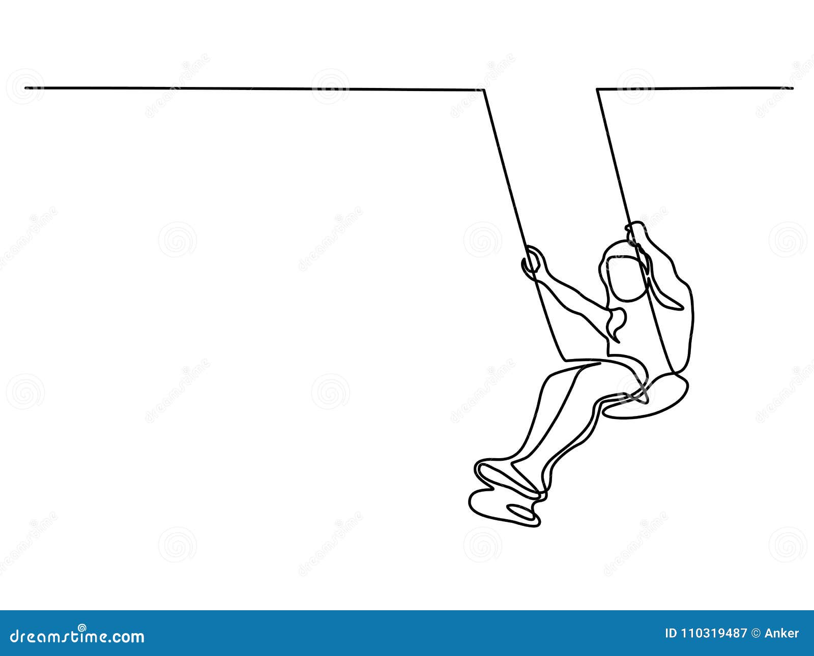 Girl swinging on swing stock vector. Illustration of isolated - 110319487