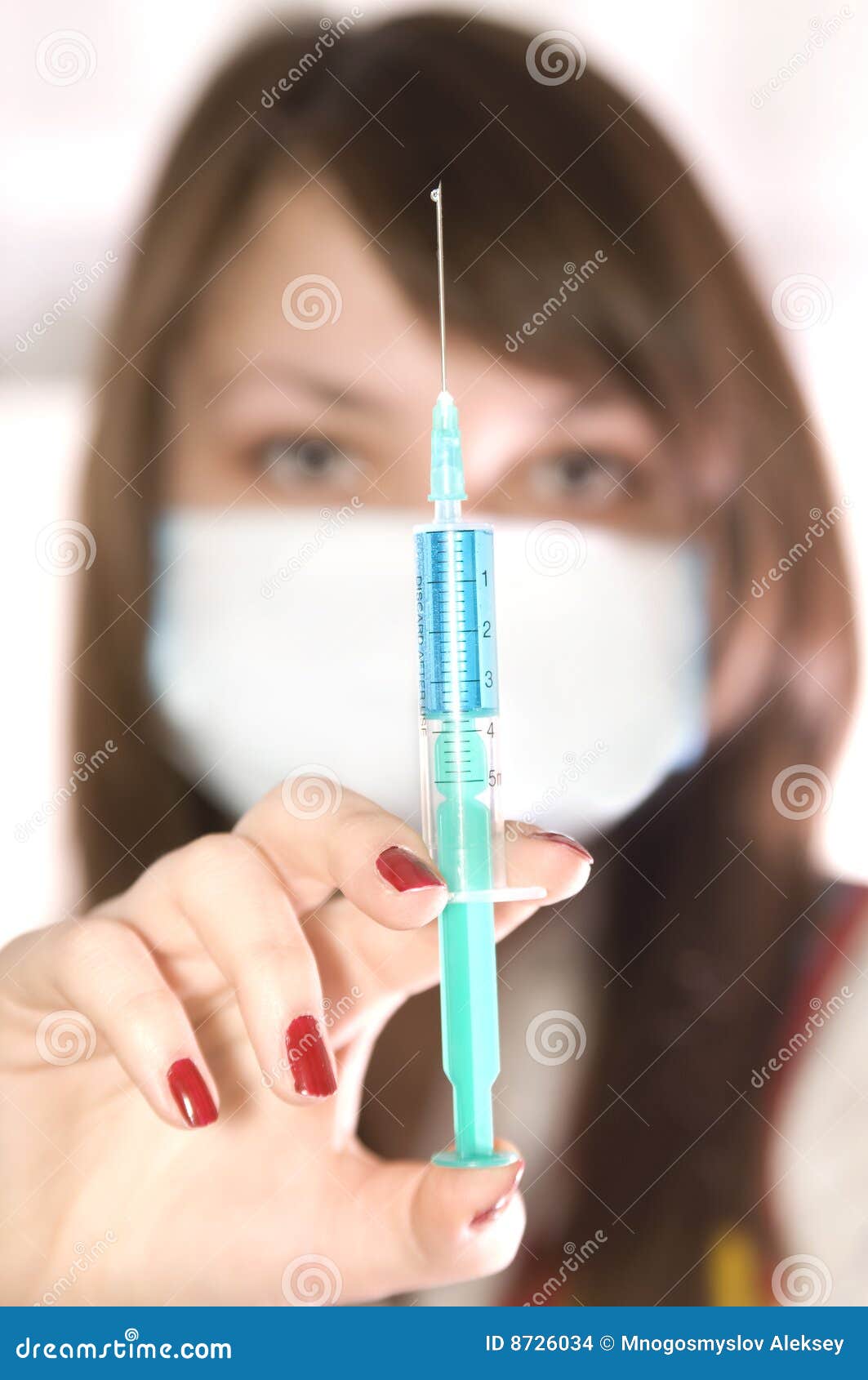 Girl with syringe stock photo. Image of needle, doctor - 8726034