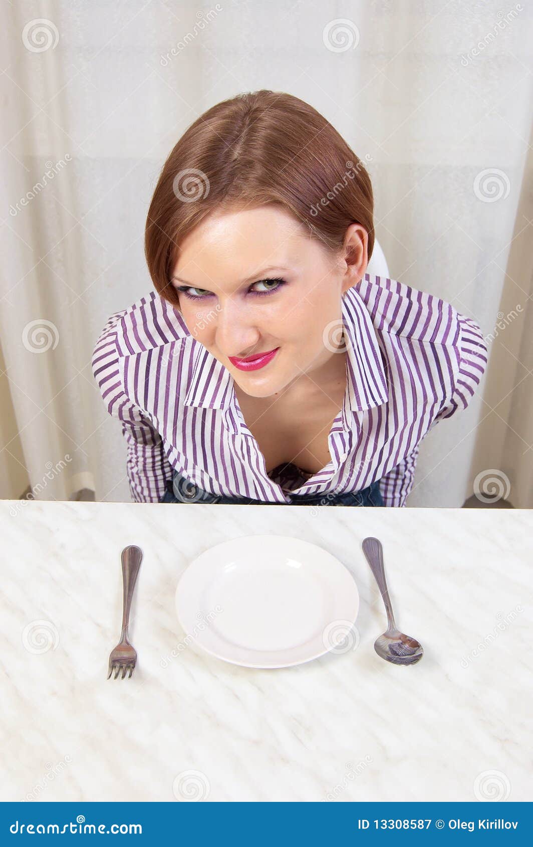 Girl at the table stock image. Image of attractive, cafe - 13308587