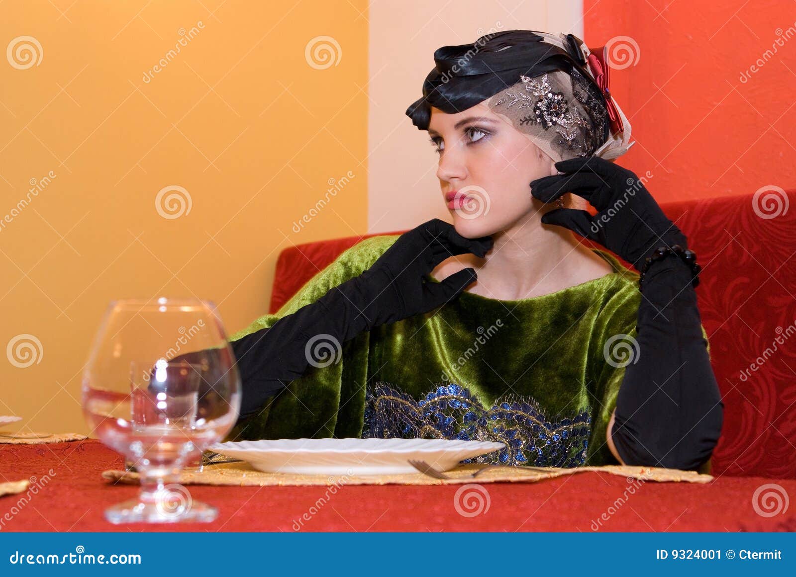 Girl at the table stock image. Image of caucasian, human - 9324001