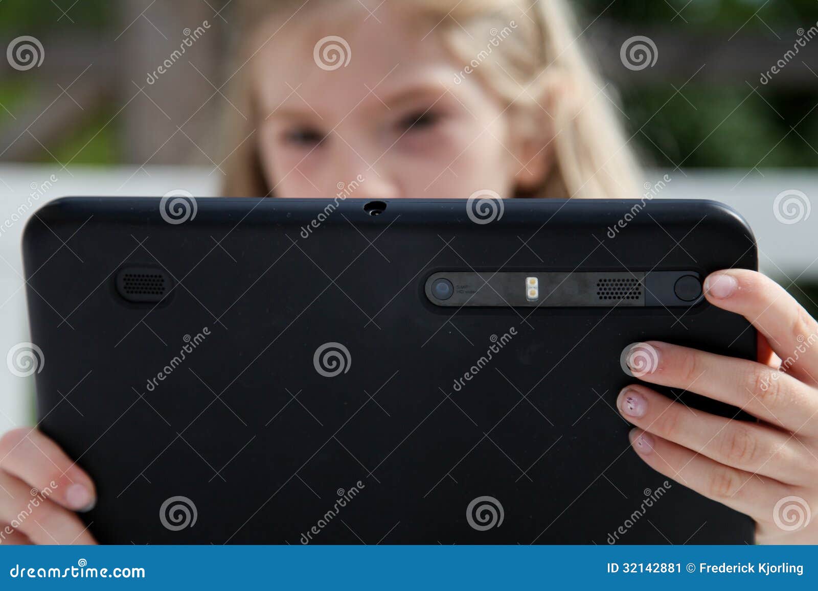 Girl with tablet stock image. Image of young, modern - 32142881
