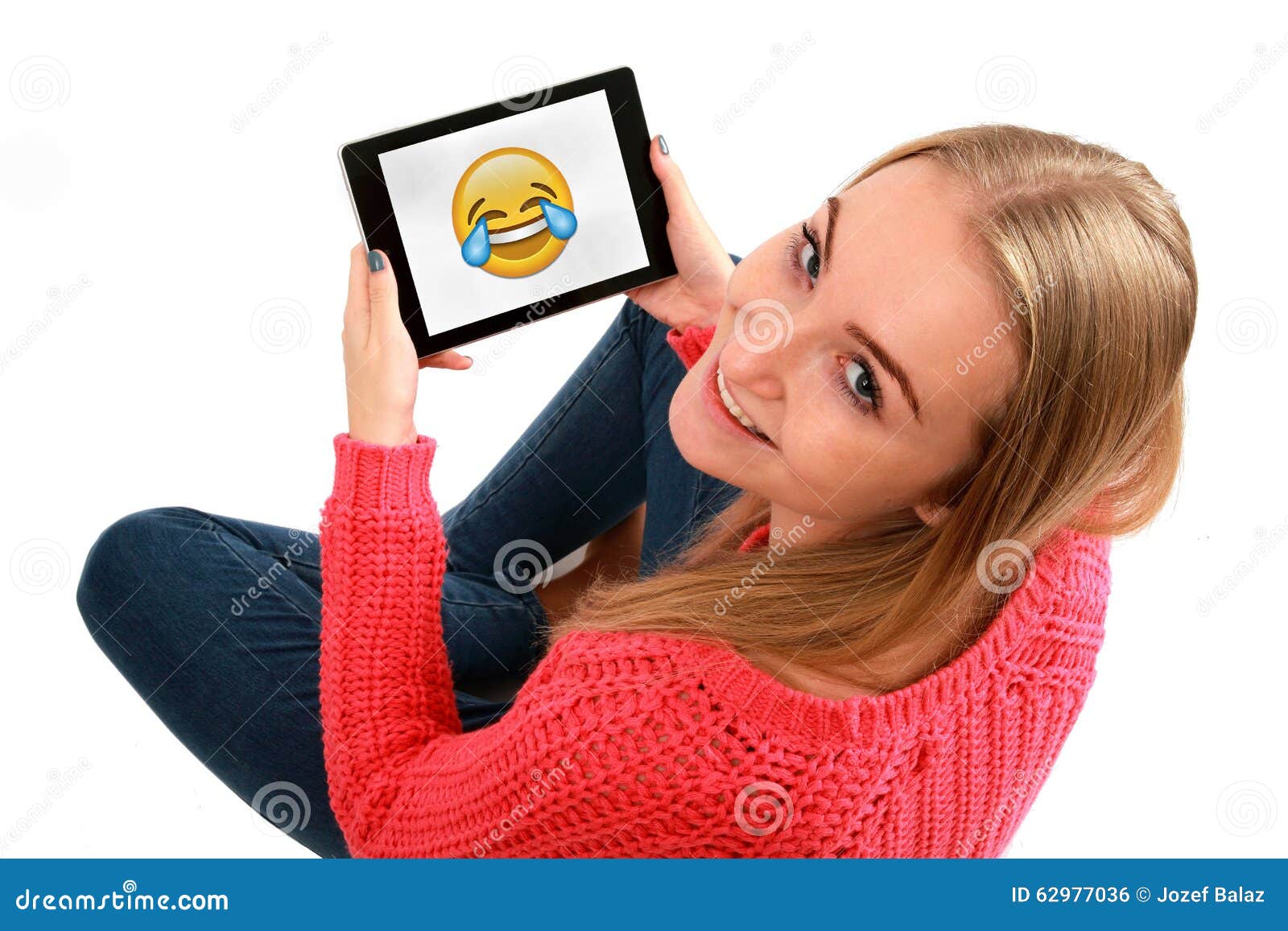 Girl with tablet stock photo. Image of beautiful, communication - 62977036