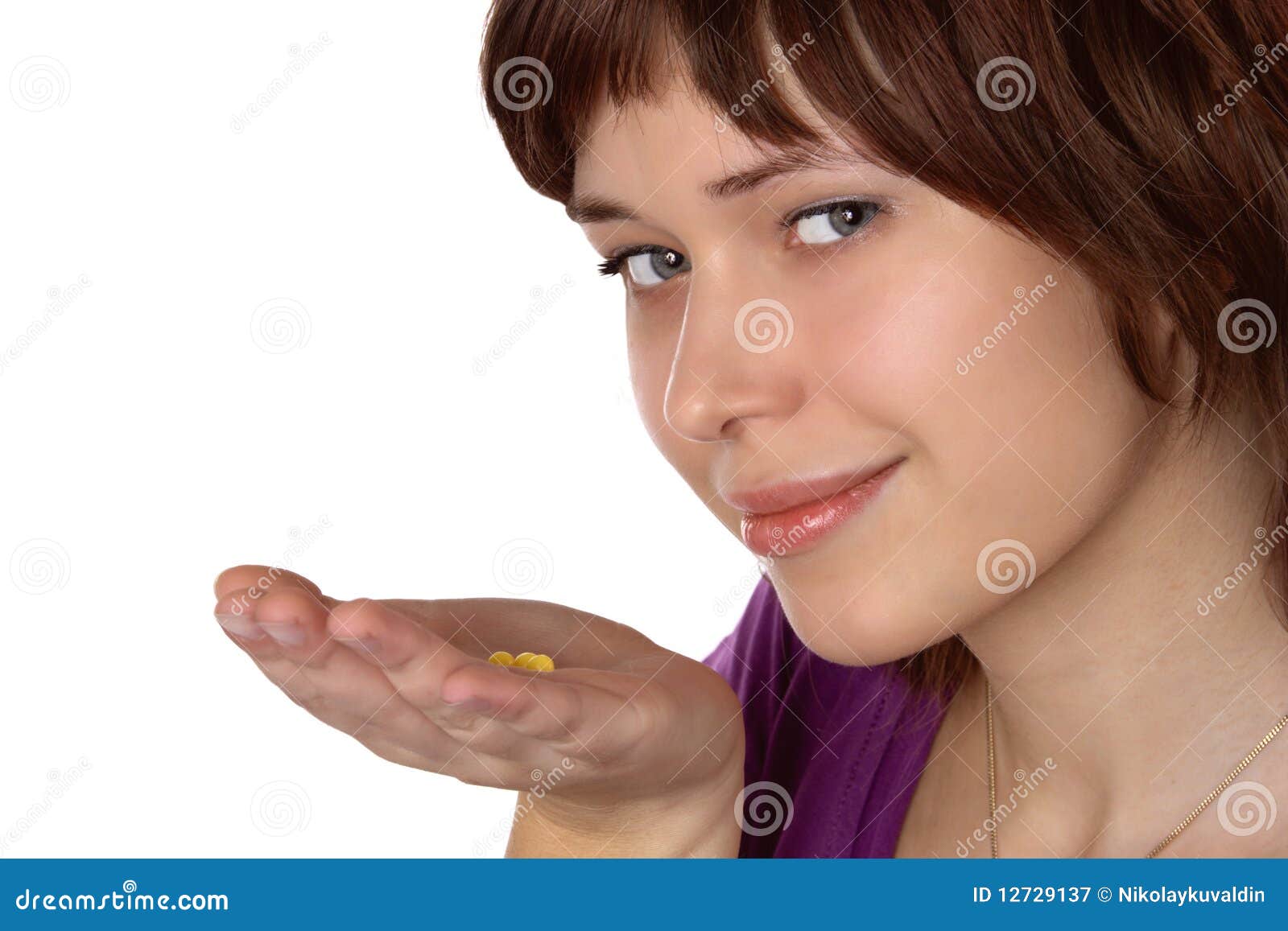 Girl with tablets stock image. Image of sensuality, caucasian - 12729137