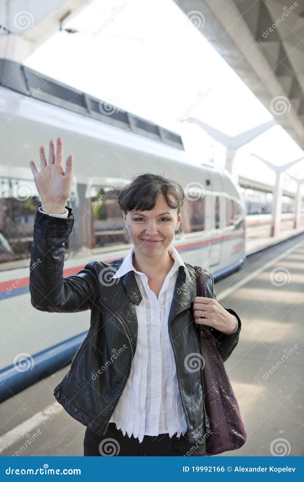 Girl take a train stock photo. Image of farewell, move - 19992166
