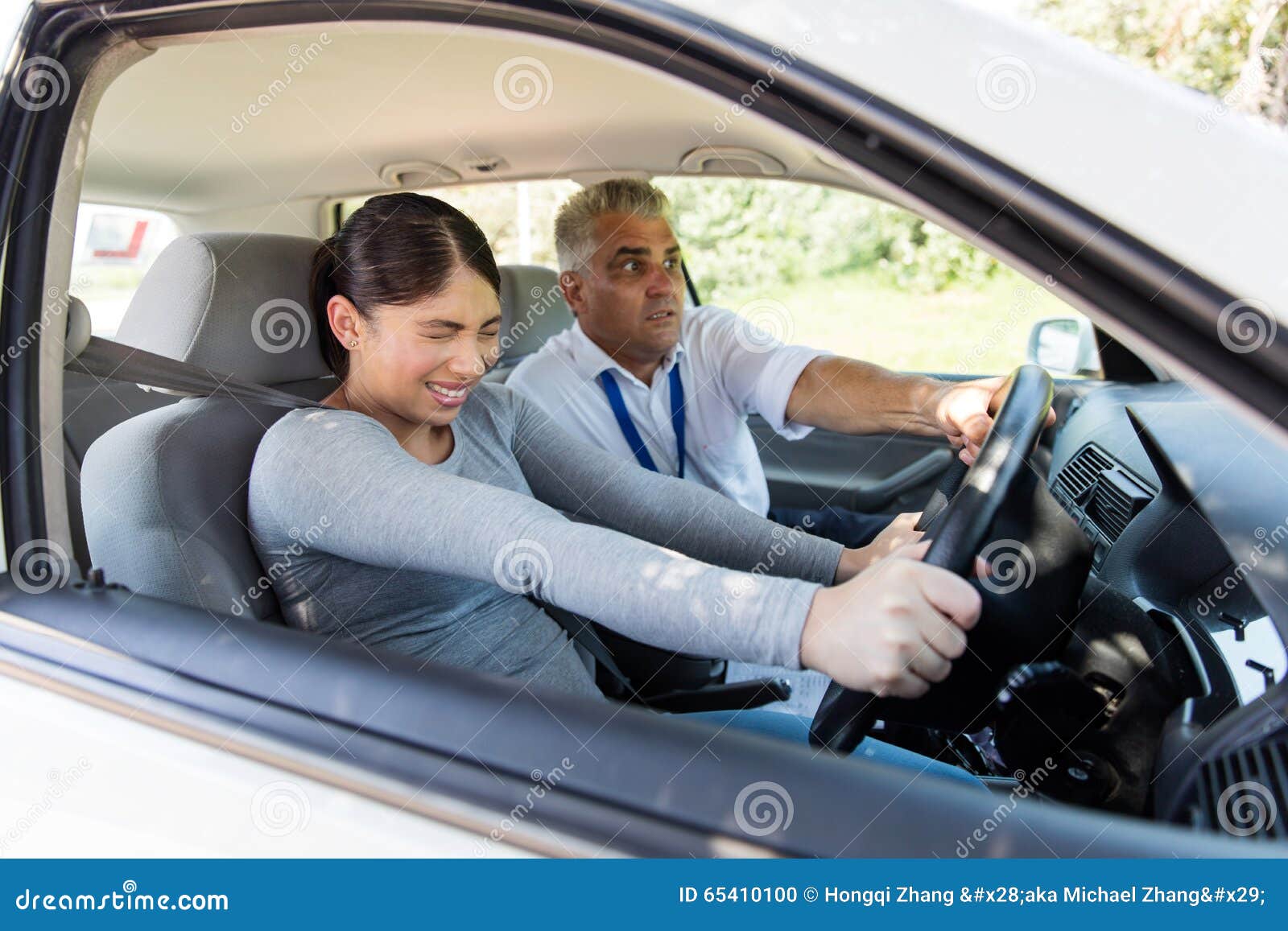 Girl Taking Driving Lessons Stock Photo - Image of motor, male: 65410100