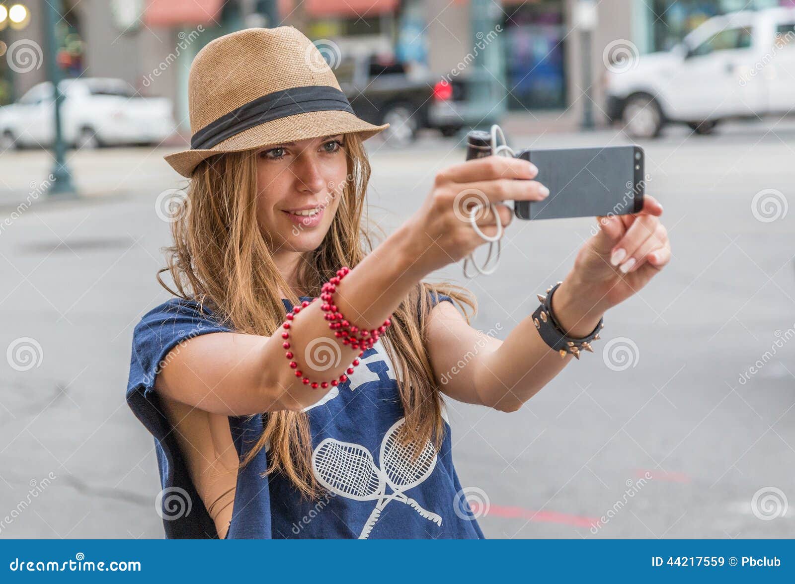 Girl Taking Photo with Smartphone Stock Image - Image of tourist ...
