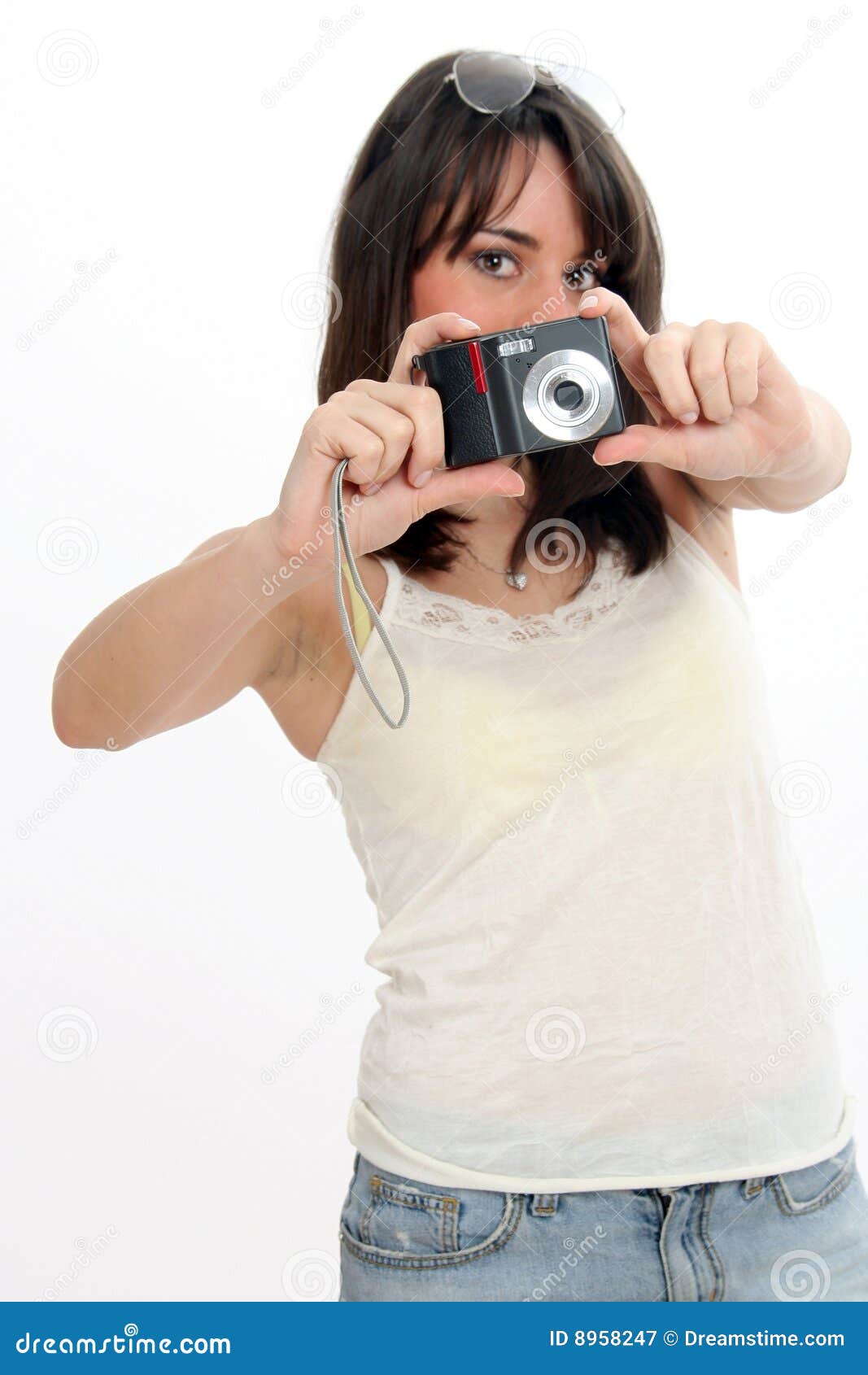 Girl taking picture stock image. Image of healthy, isolated - 8958247
