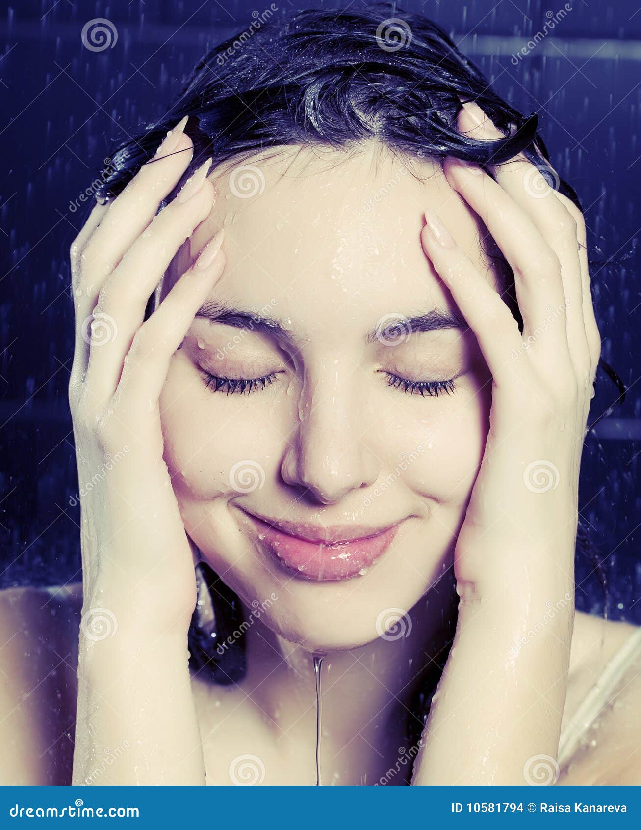 Girl taking a shower stock photo. Image of happiness - 10581794